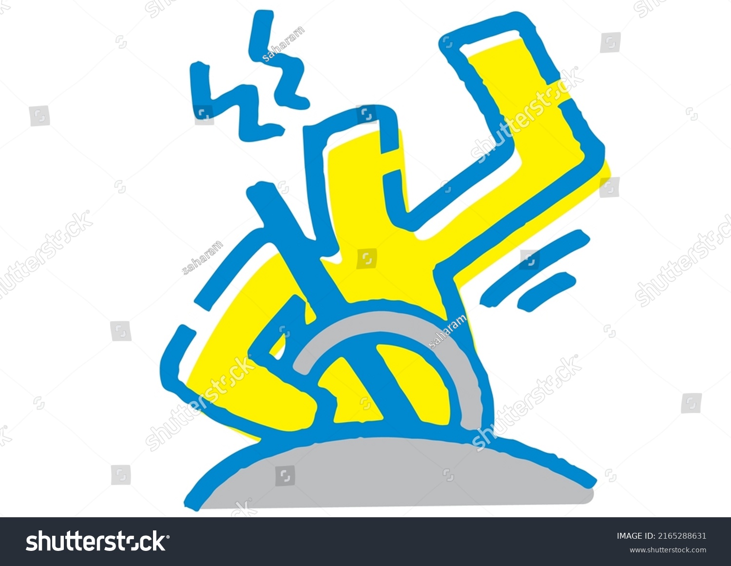 Frustrated Stick Figure Driving Handdrawn Vector Stock Vector (Royalty ...