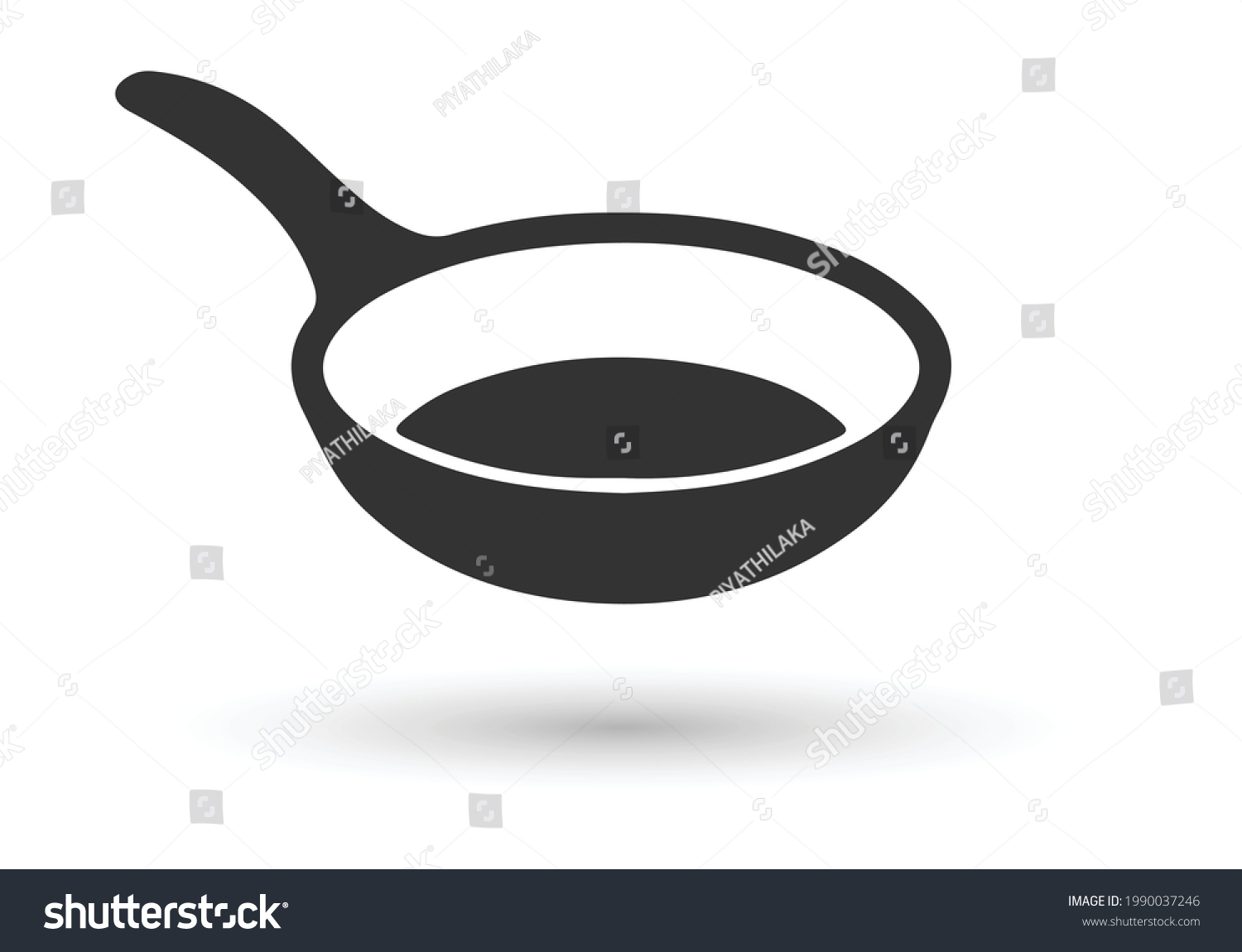 Frying Pan Vector Icon Isolated Stock Vector (Royalty Free) 1990037246 ...