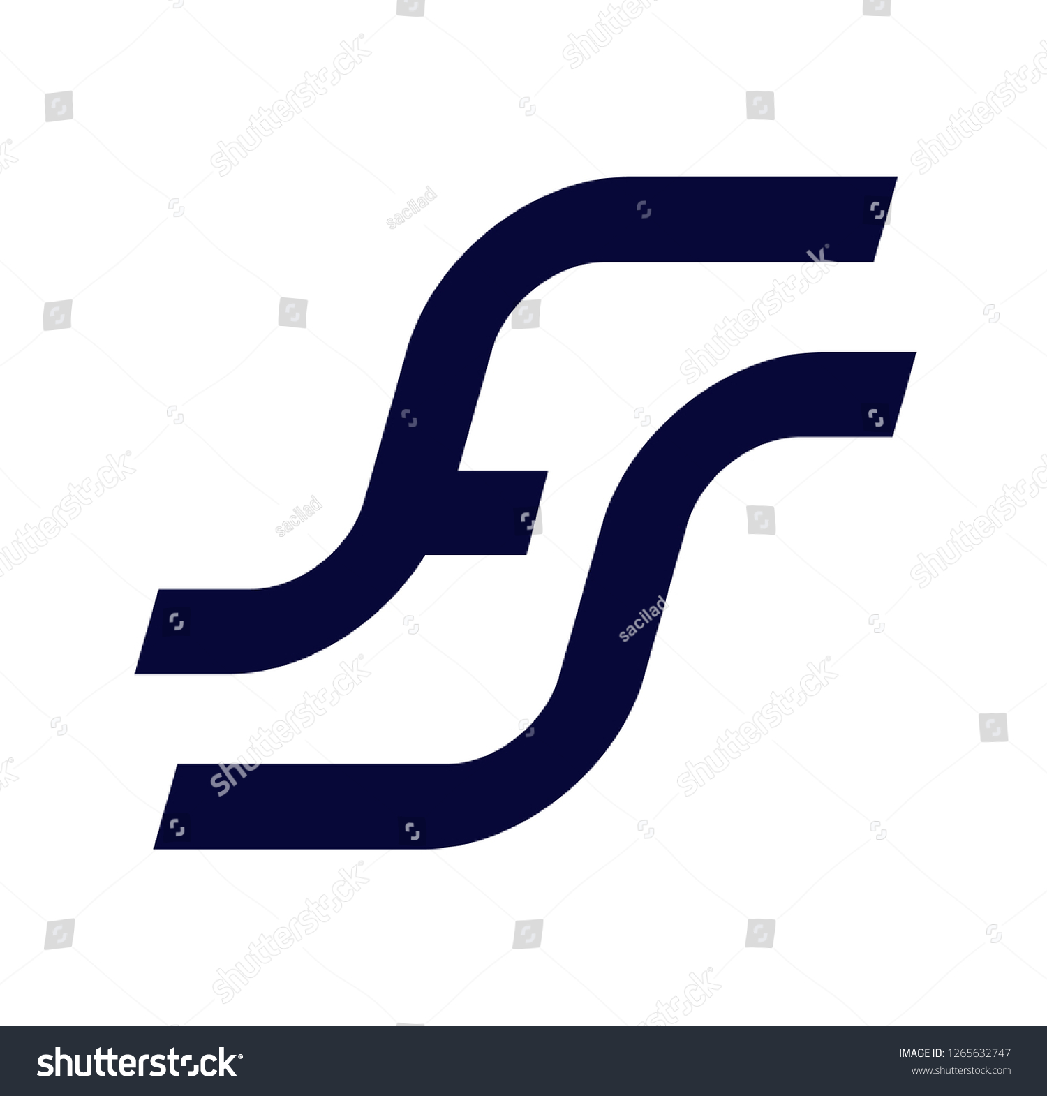 Fs Initial Logo Simple Ellegant Stock Vector (Royalty Free) 1265632747 ...