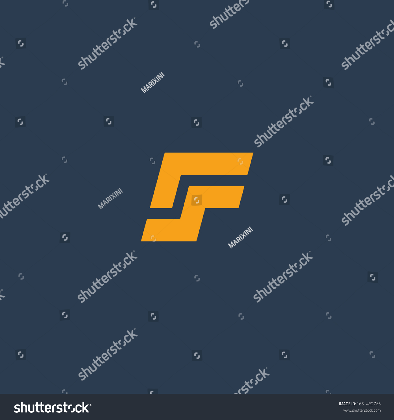 Fs Monogram Logo Flat Yellow Color Stock Vector (Royalty Free) 1651462765