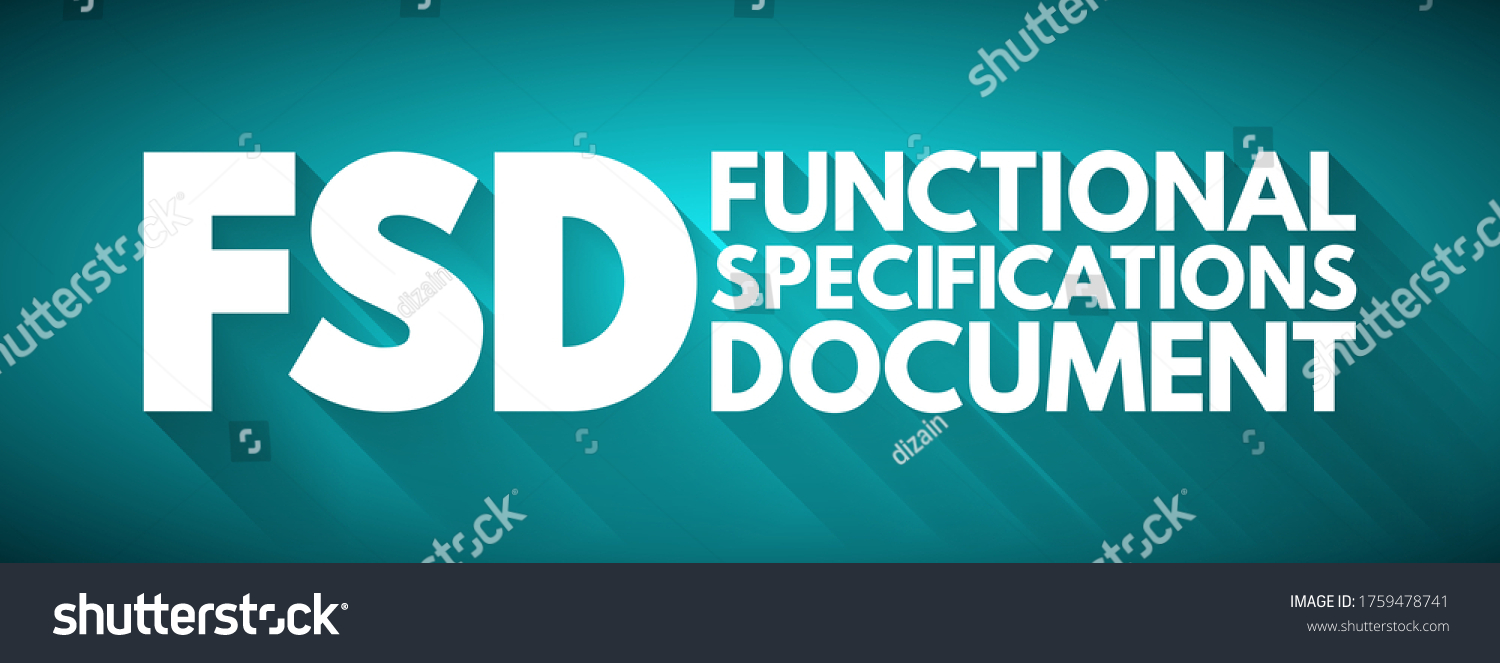 Fsd Functional Specifications Document Concept Background Stock Vector ...