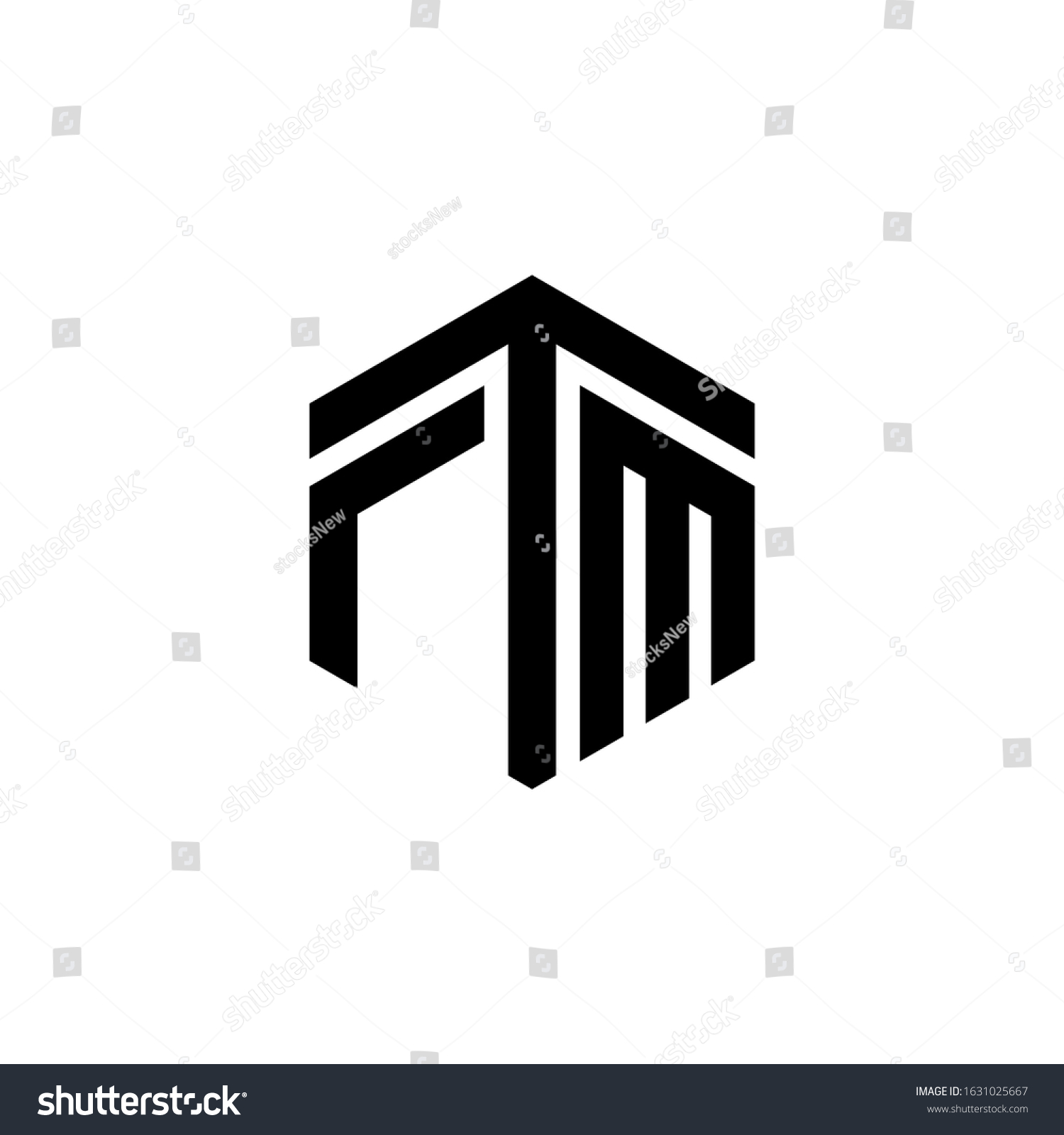 Ftm Letter Logo Design Polygon Monogram: vetor stock (livre de direitos ...