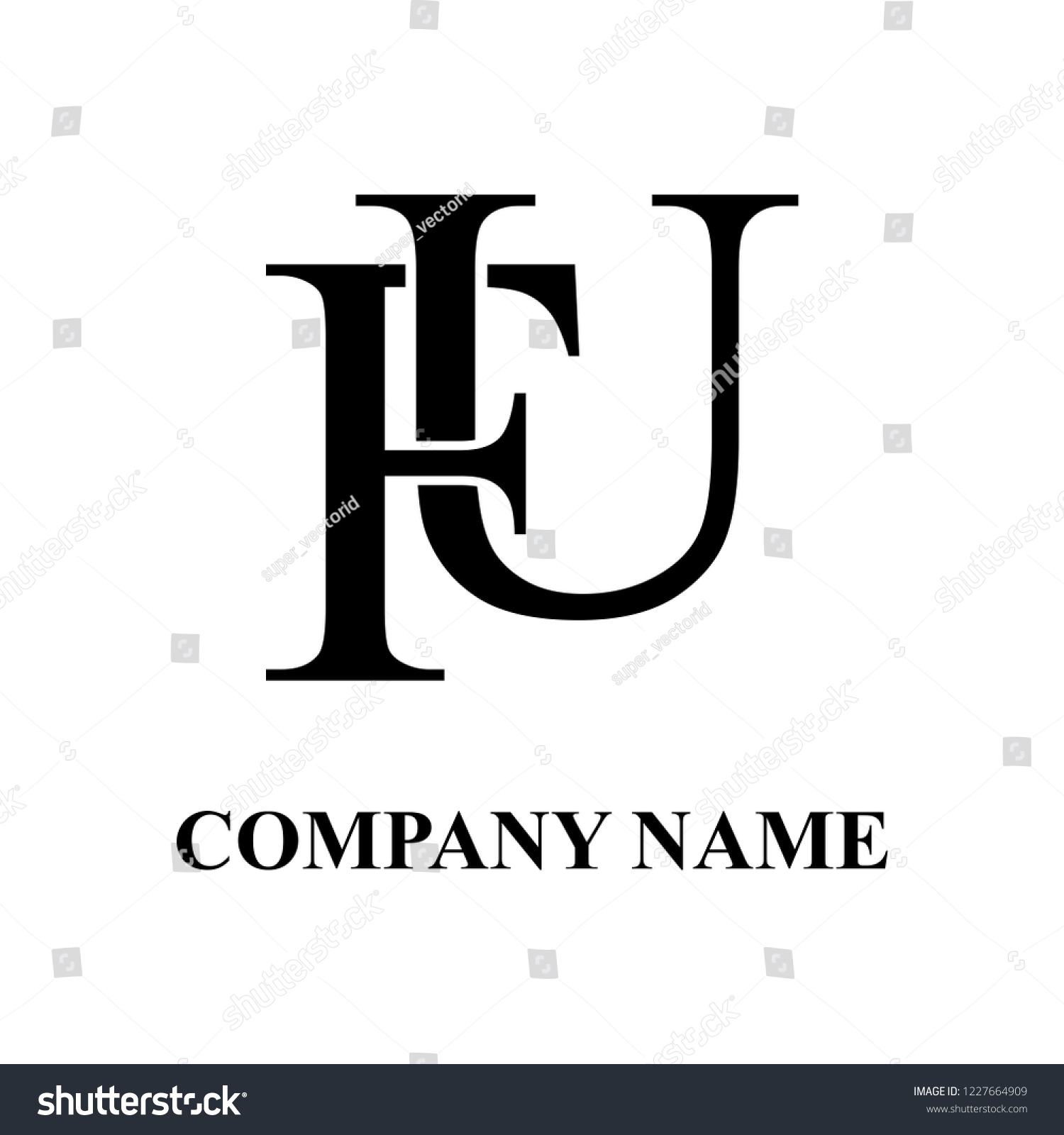 Fu Company Initial Logo Design Stock Vector (Royalty Free) 1227664909