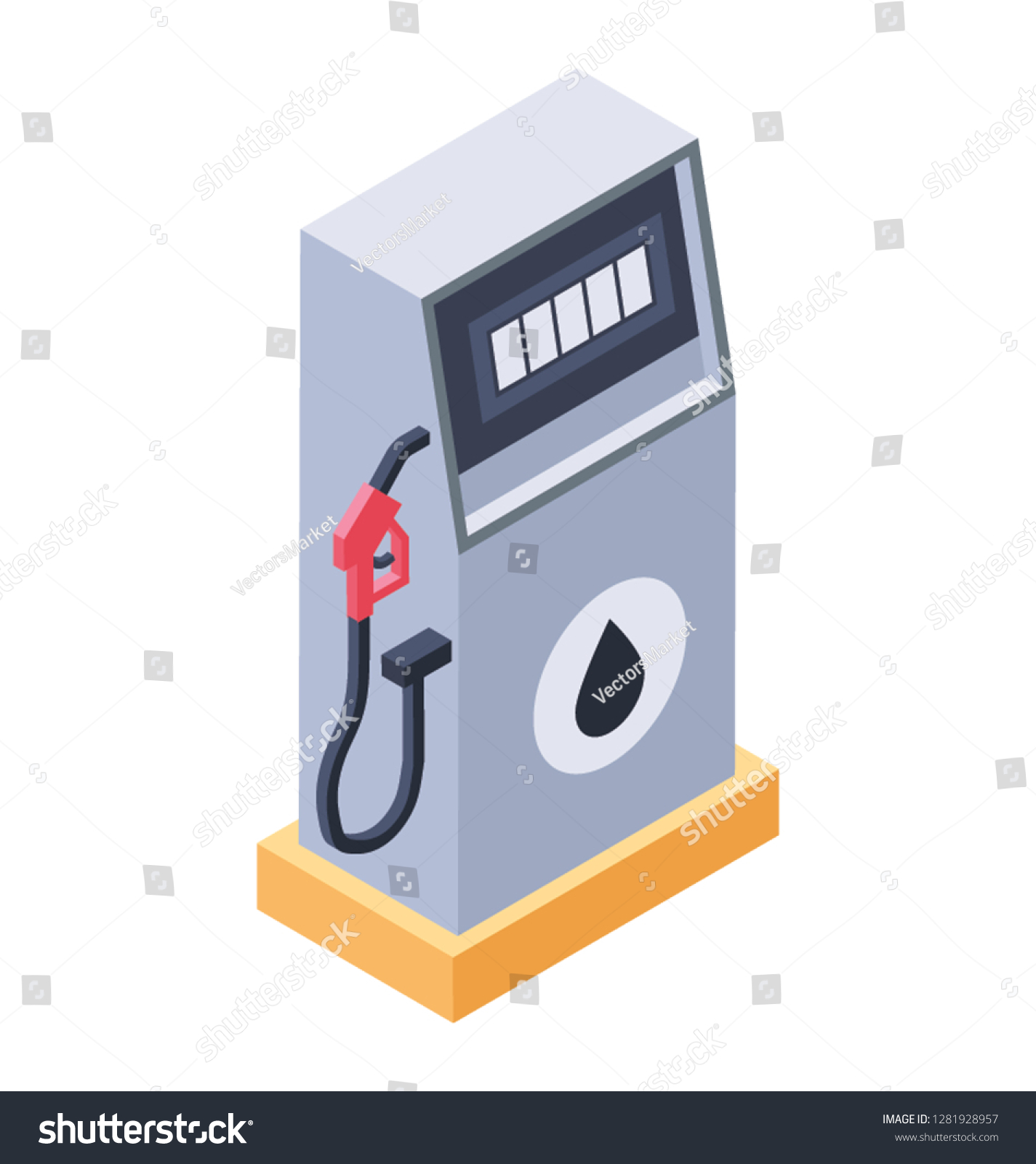 Fuel Dispenser Isometric Vector Icon Stock Vector (Royalty Free) 1281928957