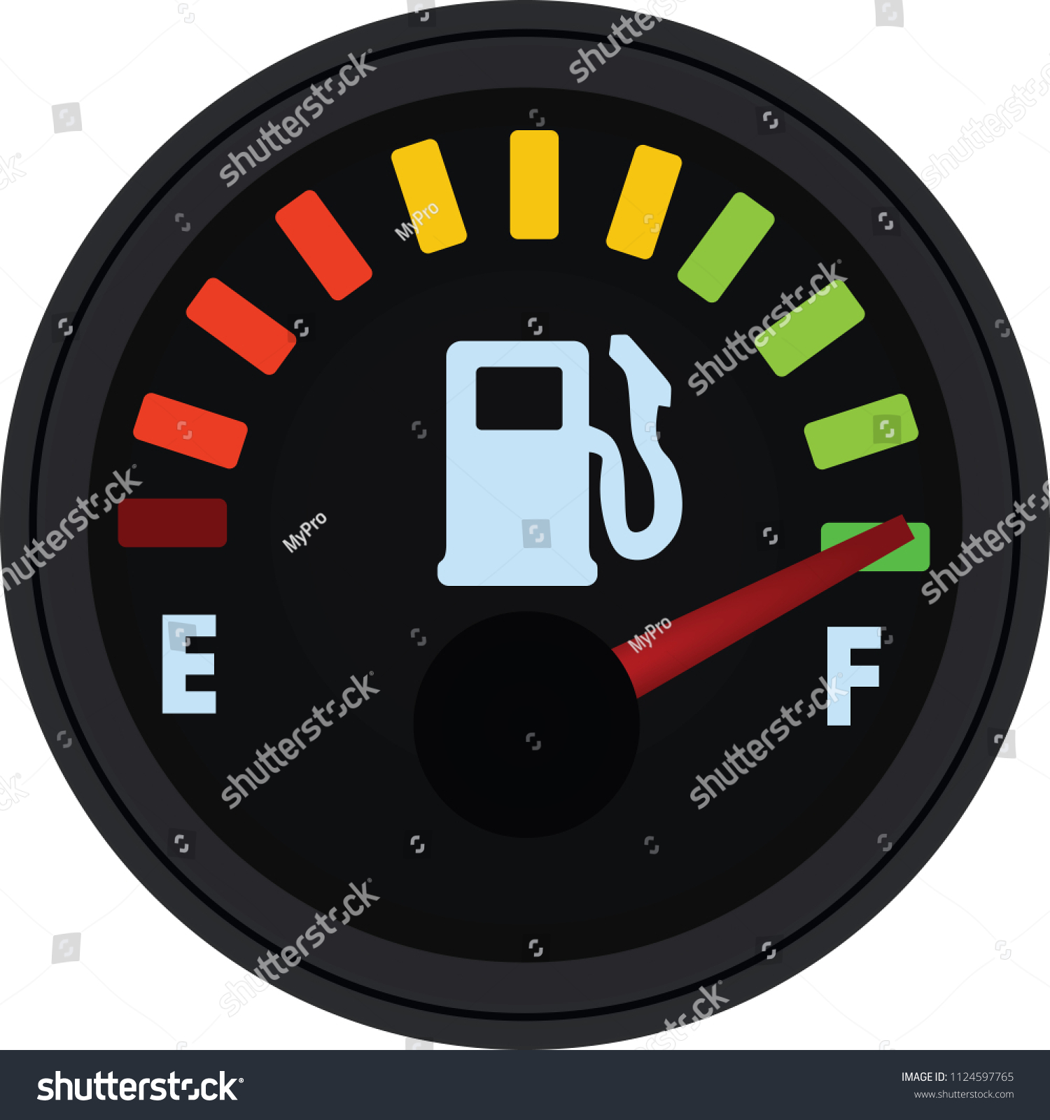 Fuel Gauge Vector Illustration Stock Vector (Royalty Free) 1124597765 ...