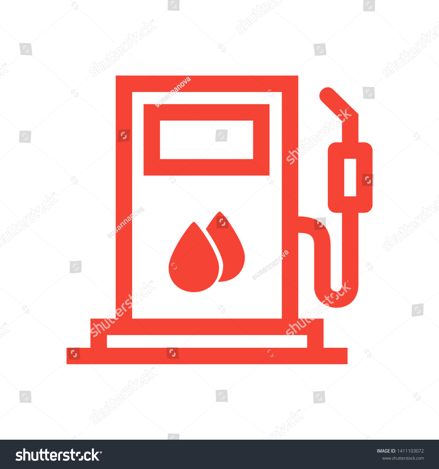 Fuel Icon Vector Simple Flat Symbol Stock Vector (Royalty Free) 1411103072
