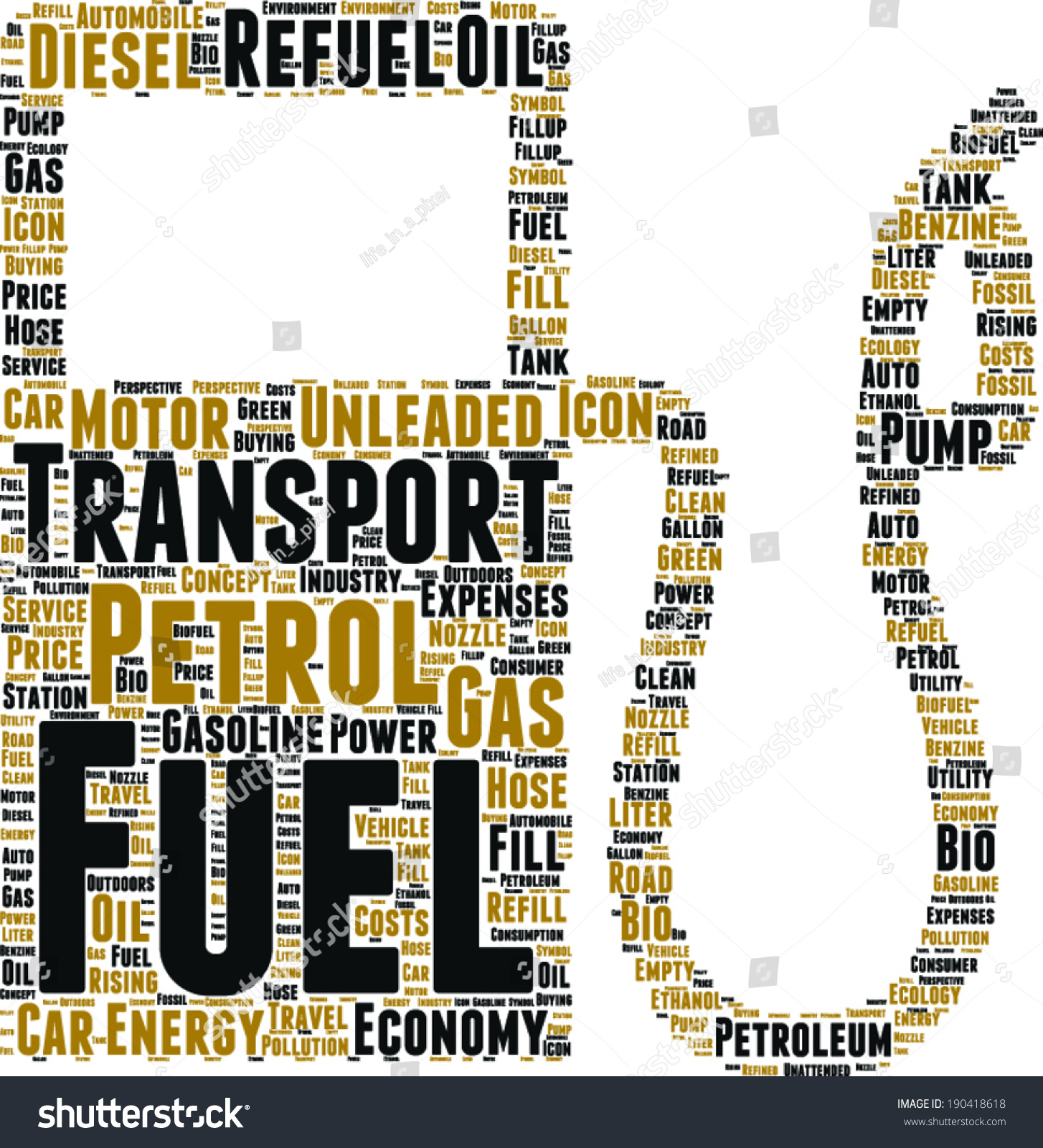 Fuel Pump Pictogram Vector Tag Cloud Stock Vector (Royalty Free) 190418618
