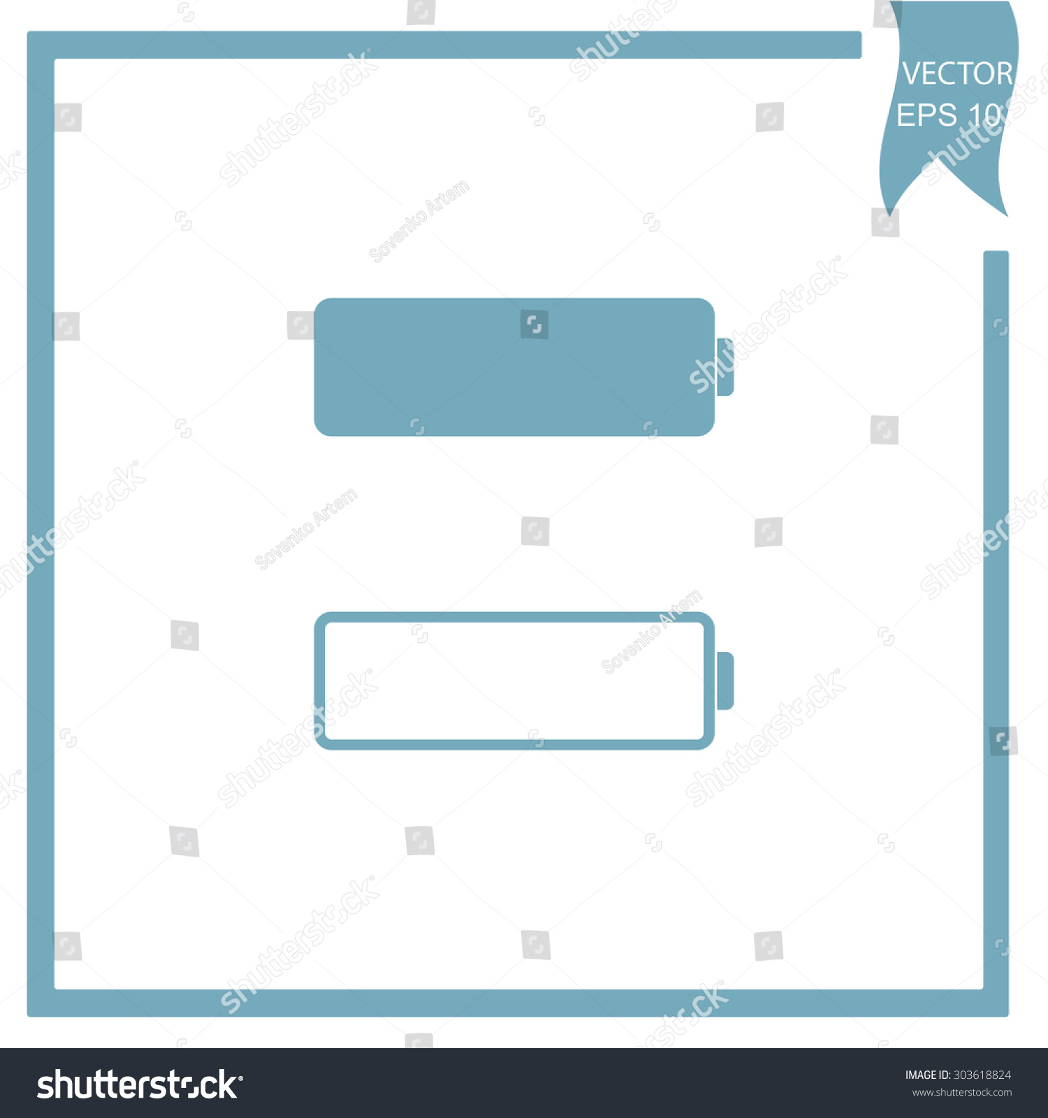 Full Empty Vector Battery Icons Stock Vector (Royalty Free) 303618824 ...