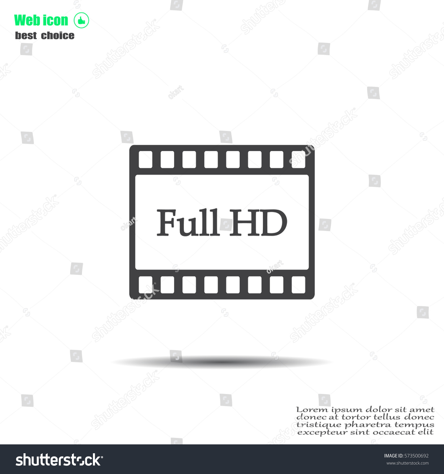 Full Hd Video Icon Vector Illustration Stock Vector (Royalty Free ...