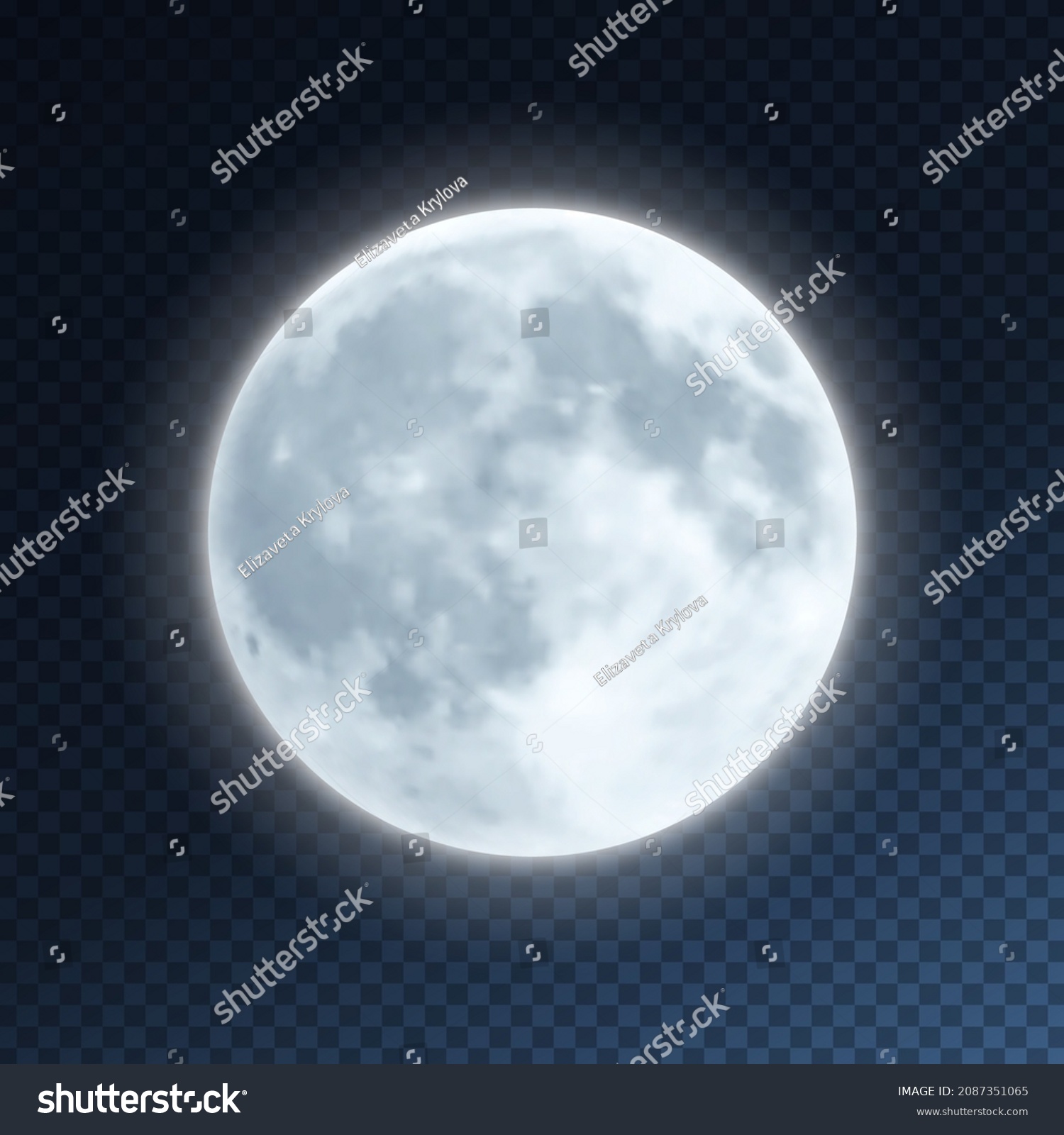 Full Moon On Transparent Background Realistic Stock Vector (Royalty ...