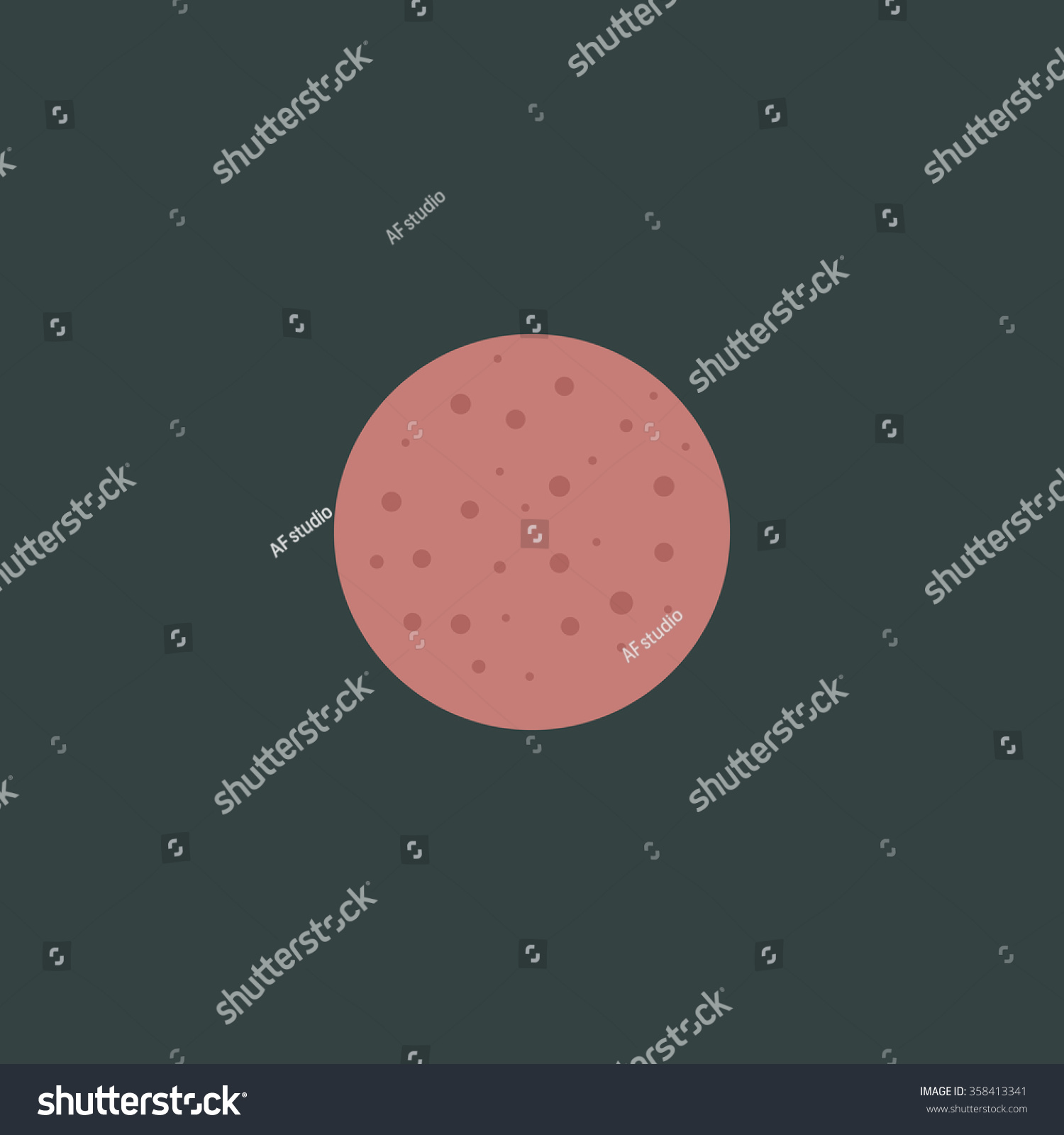 Full Moon Retro Dim Color Vector Stock Vector (Royalty Free) 358413341 ...