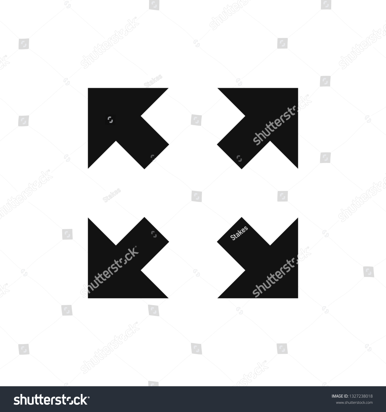 Full Screen Arrows Icon Maximize Symbol Stock Vector (Royalty Free ...