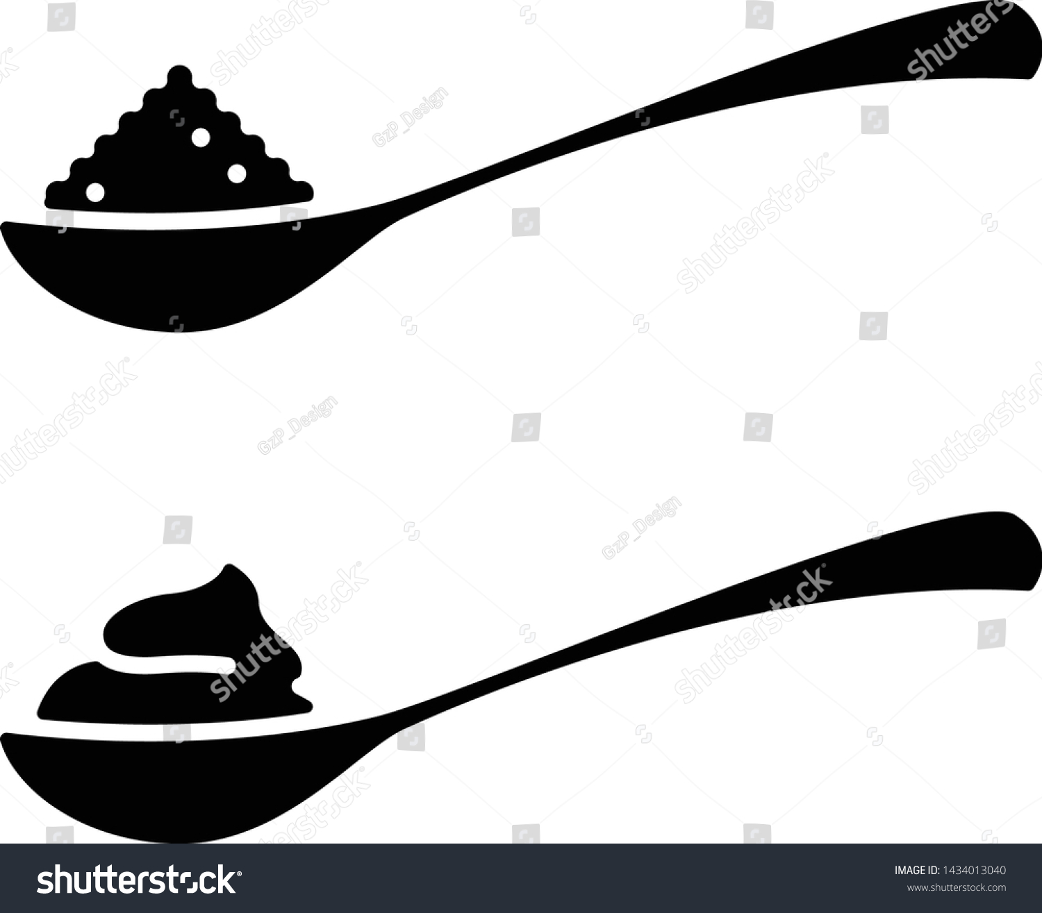 Full Spoon Icon Vector Line Illustration Stock Vector (Royalty Free ...
