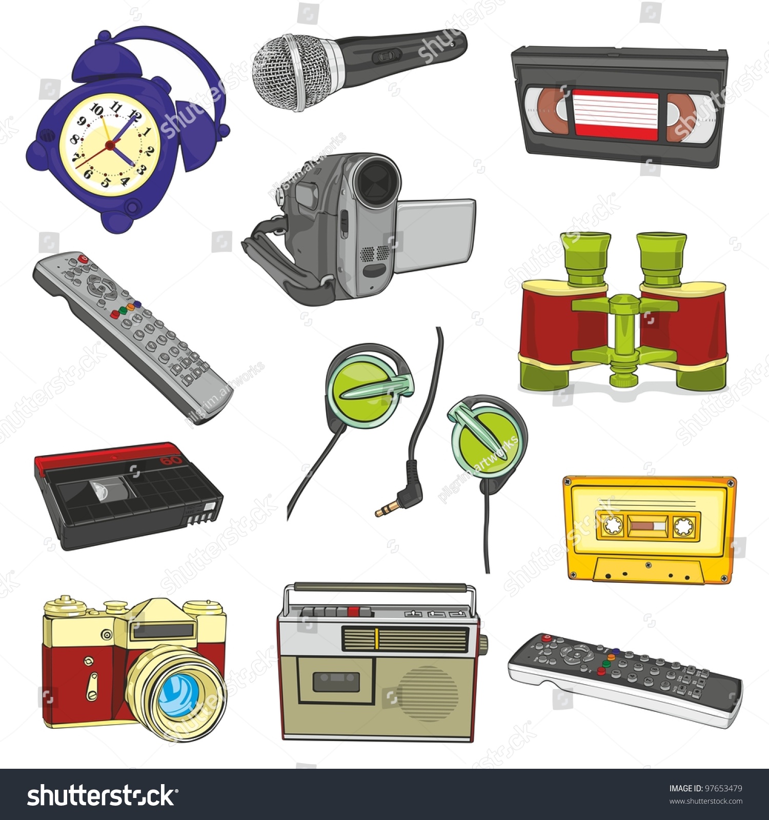 Fully Editable Illustration Isolated Entertainment Items Stock Vector ...
