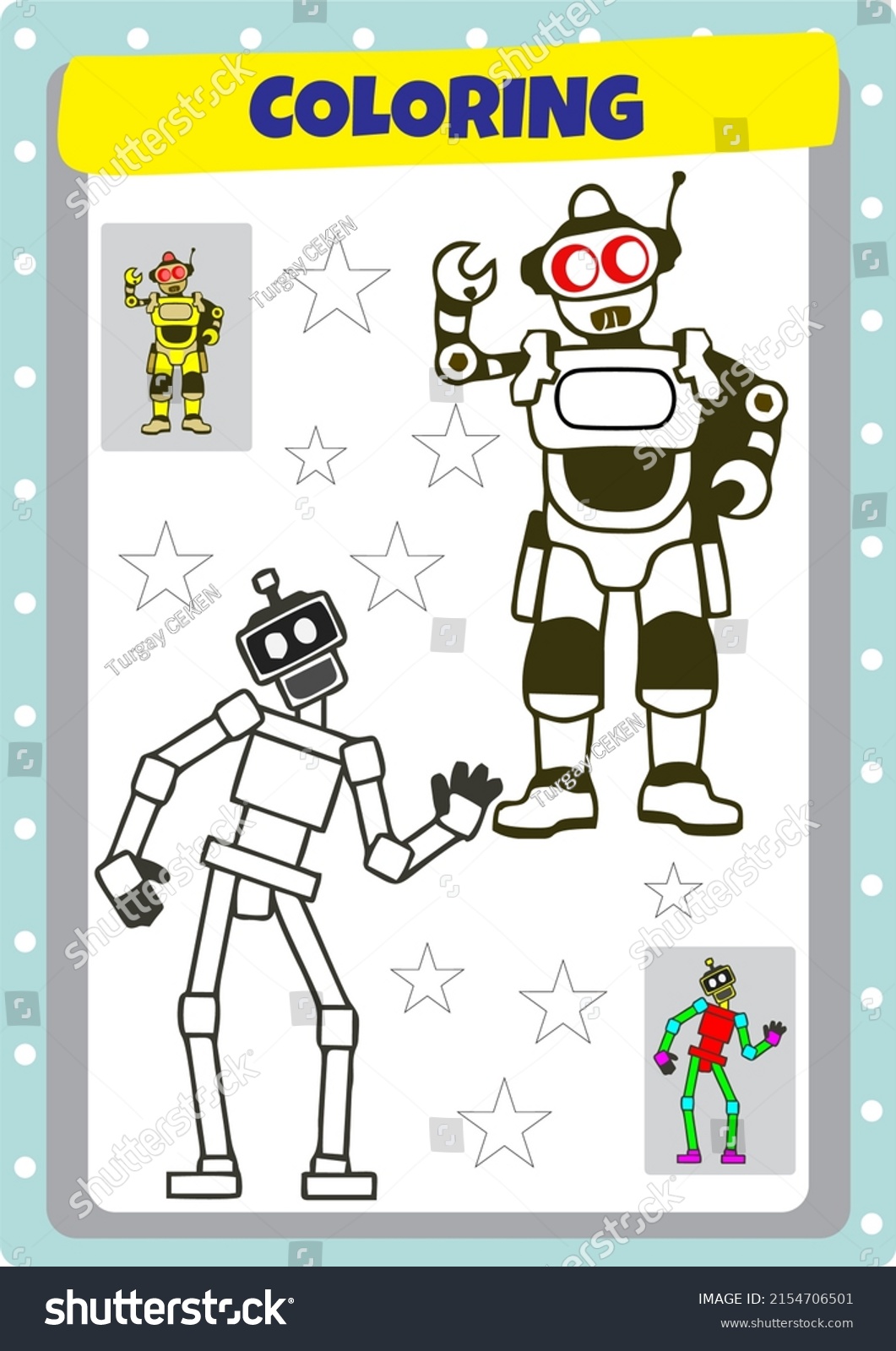 Fun Coloring Activity Kids Stock Vector (Royalty Free) 2154706501 ...