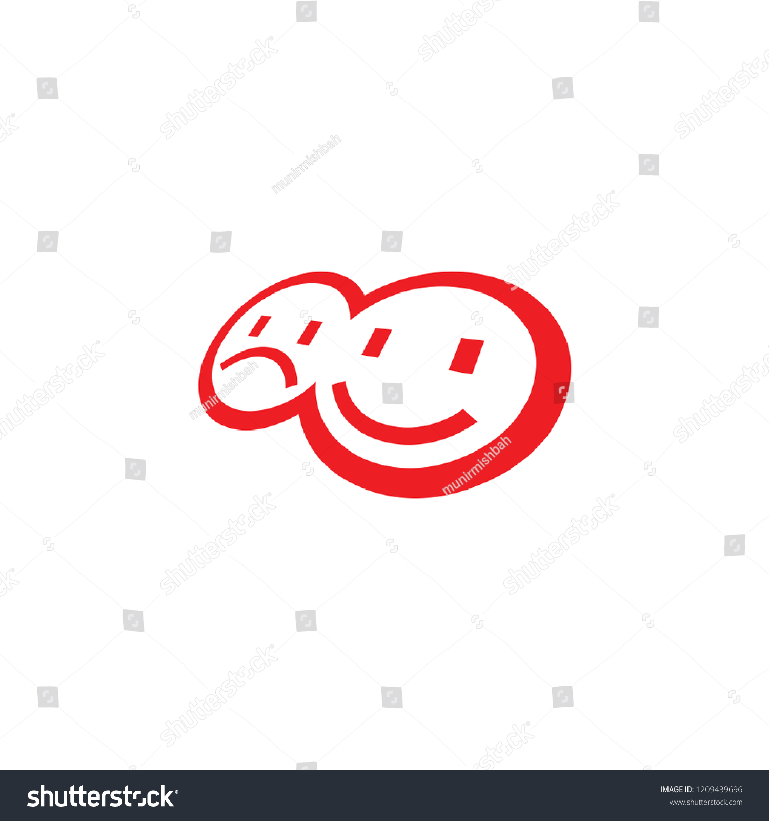 Fun Face Logo: vector de stock (libre de regalías) 1209439696 ...
