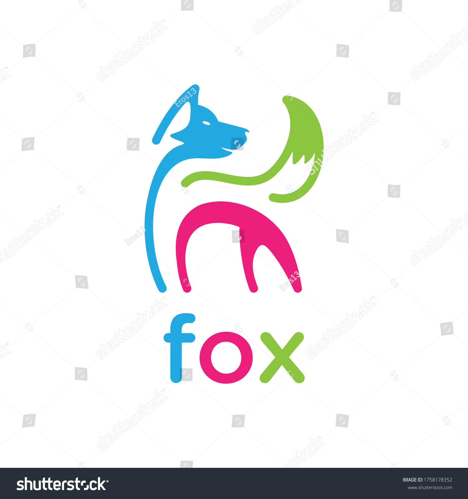 Fun Fox Logo Vector Playful Color Stock Vector (Royalty Free ...