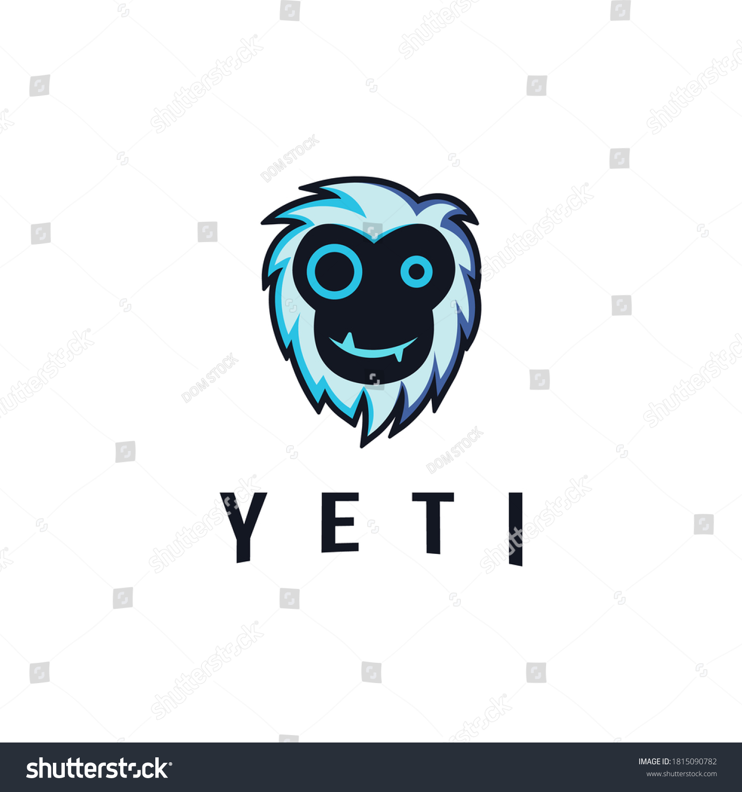 Fun Friendly Yeti Head Face Logo Stock Vector (Royalty Free) 1815090782