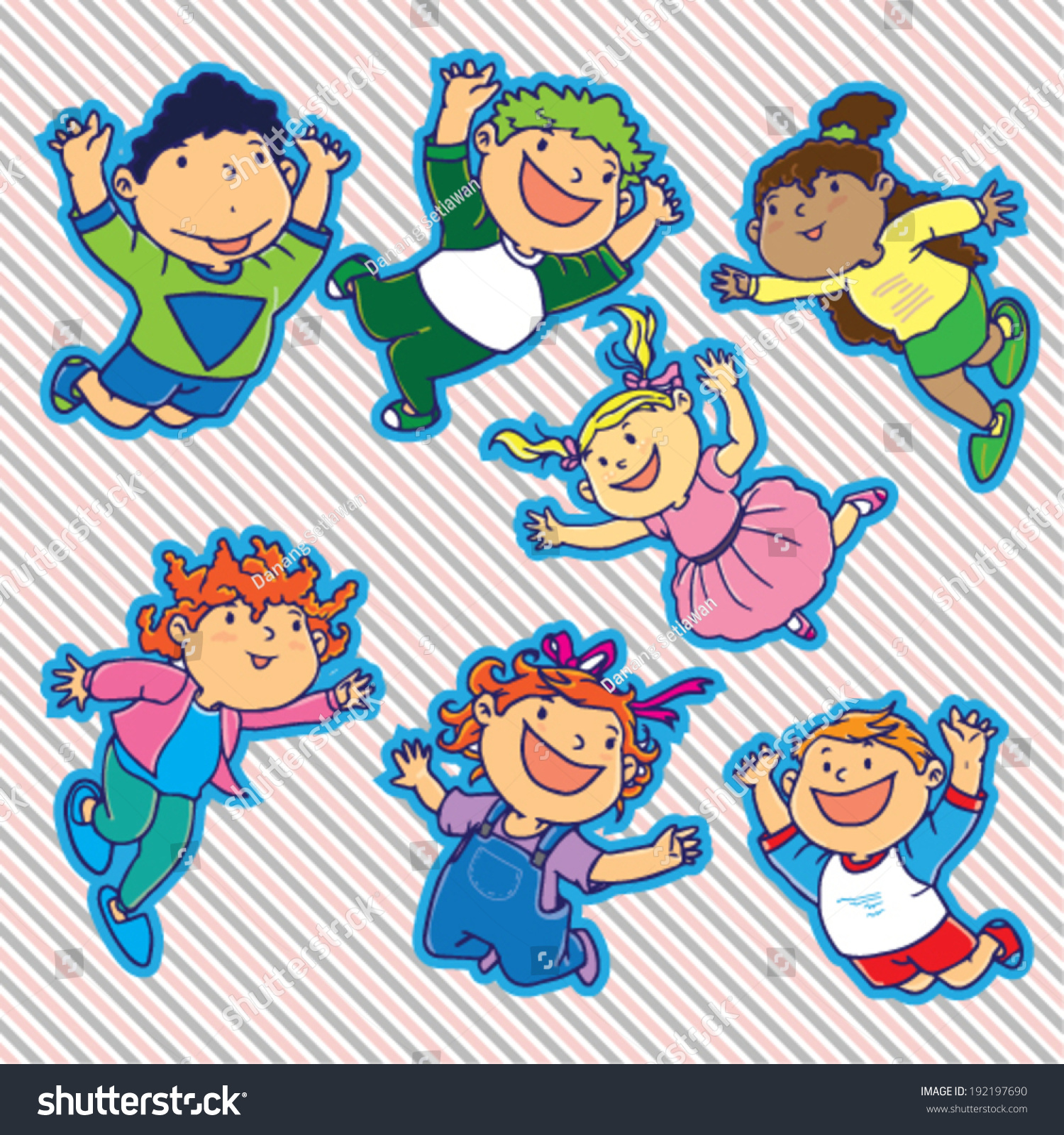 Fun Kid Cartoon Set Stock Vector (Royalty Free) 192197690