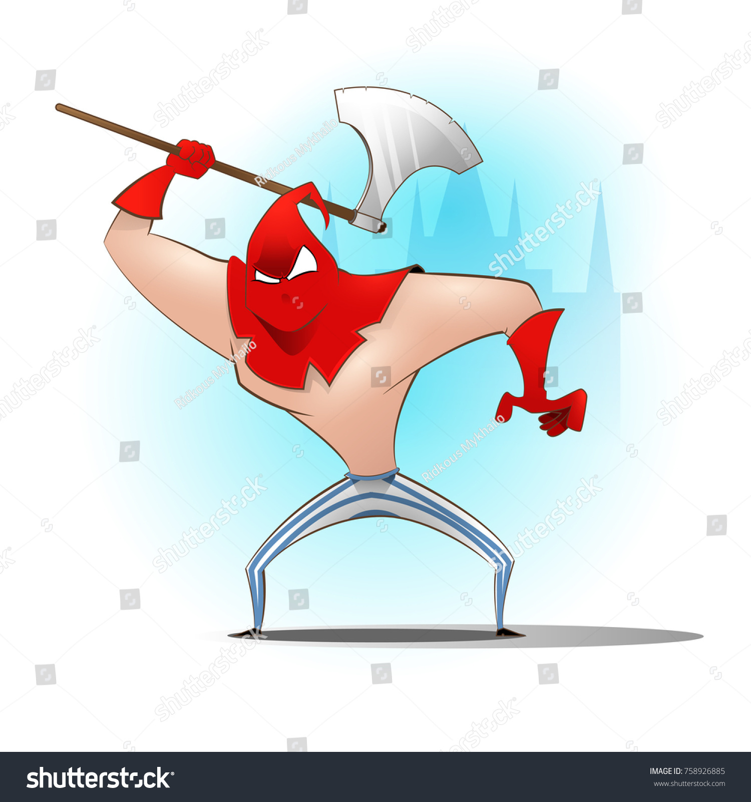 Fun Medieval Executioner Ax Vector Cartoon Stock Vector (Royalty Free ...