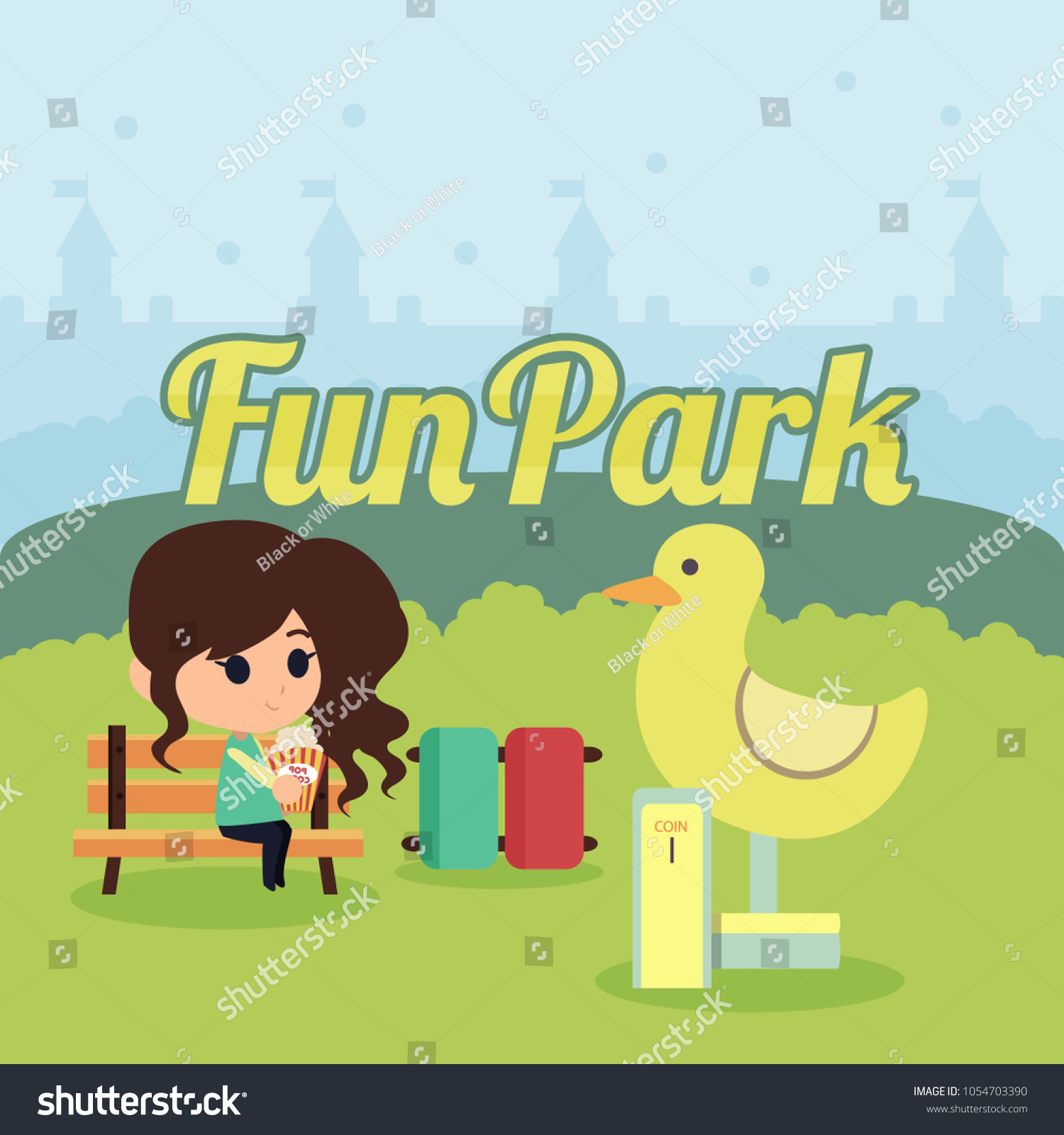 Fun Park Illustration Stock Vector (Royalty Free) 1054703390 | Shutterstock