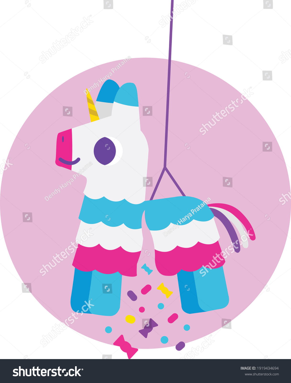 Fun Pinata Simple Flat Illustration Stock Vector (Royalty Free ...
