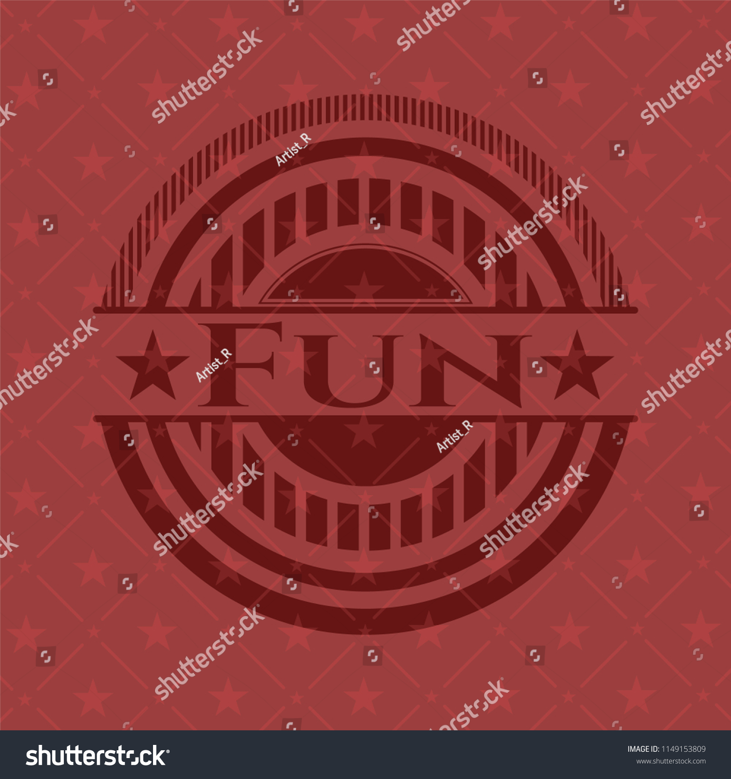 Fun Retro Style Red Emblem Stock Vector (Royalty Free) 1149153809