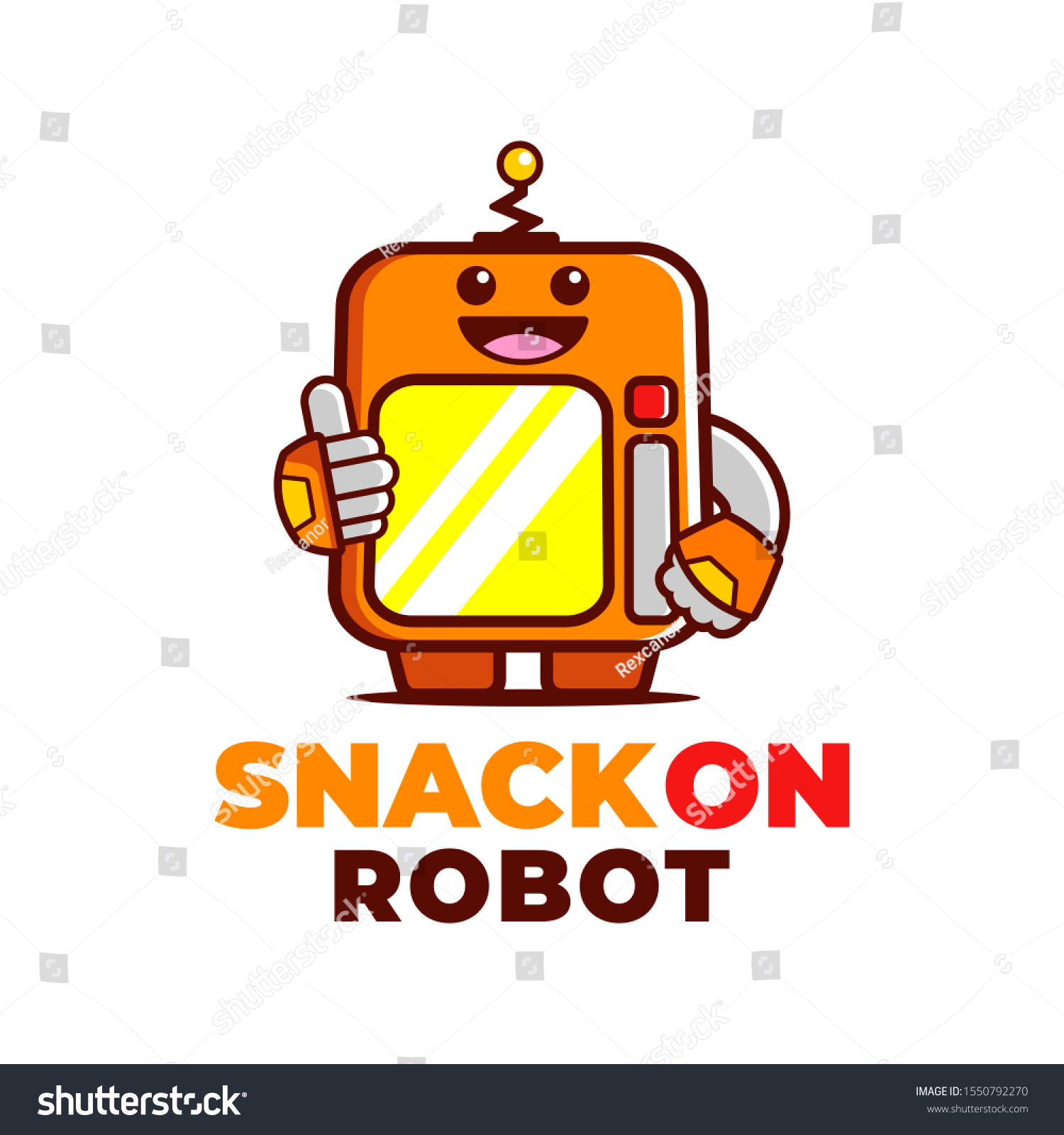 Fun Robot Machine Mascot Logo Design Stock Vector (Royalty Free) 1550792270