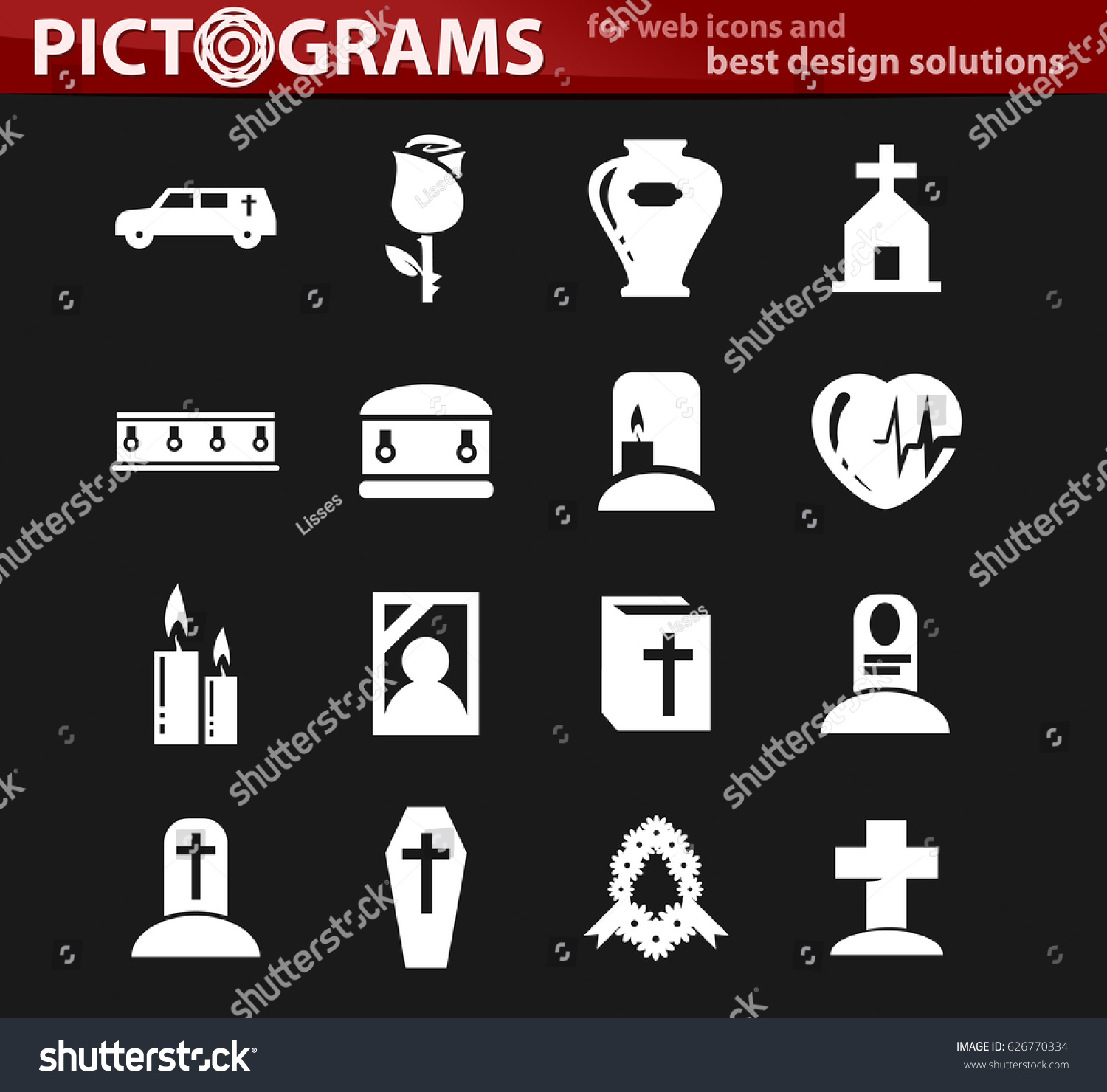 Funeral Service Vector Icons User Interface Stock Vector (Royalty Free ...