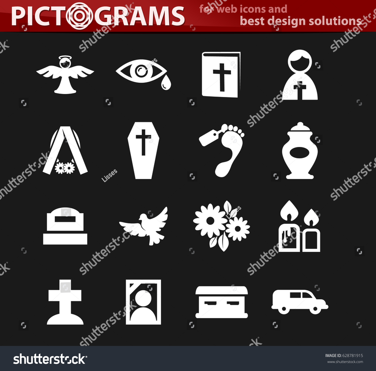 Funeral Service Vector Icons User Interface Stock Vector (Royalty Free ...
