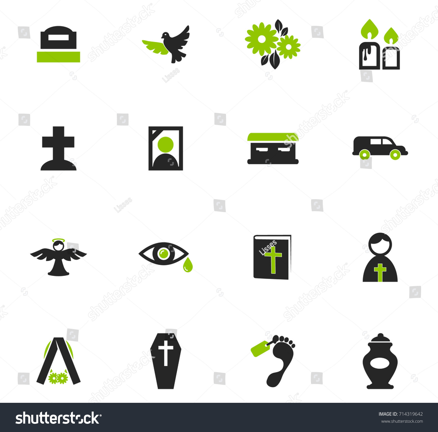 Funeral Service Vector Icons User Interface Stock Vector (Royalty Free ...
