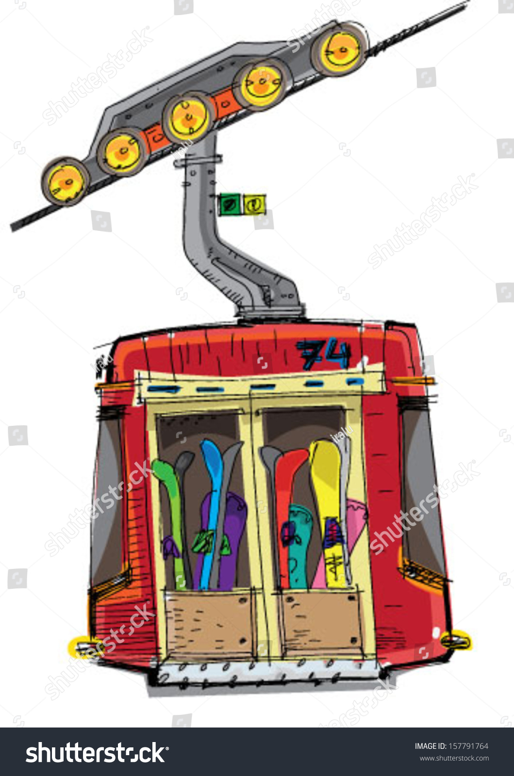 Funicular Cartoon Stock Vector (Royalty Free) 157791764