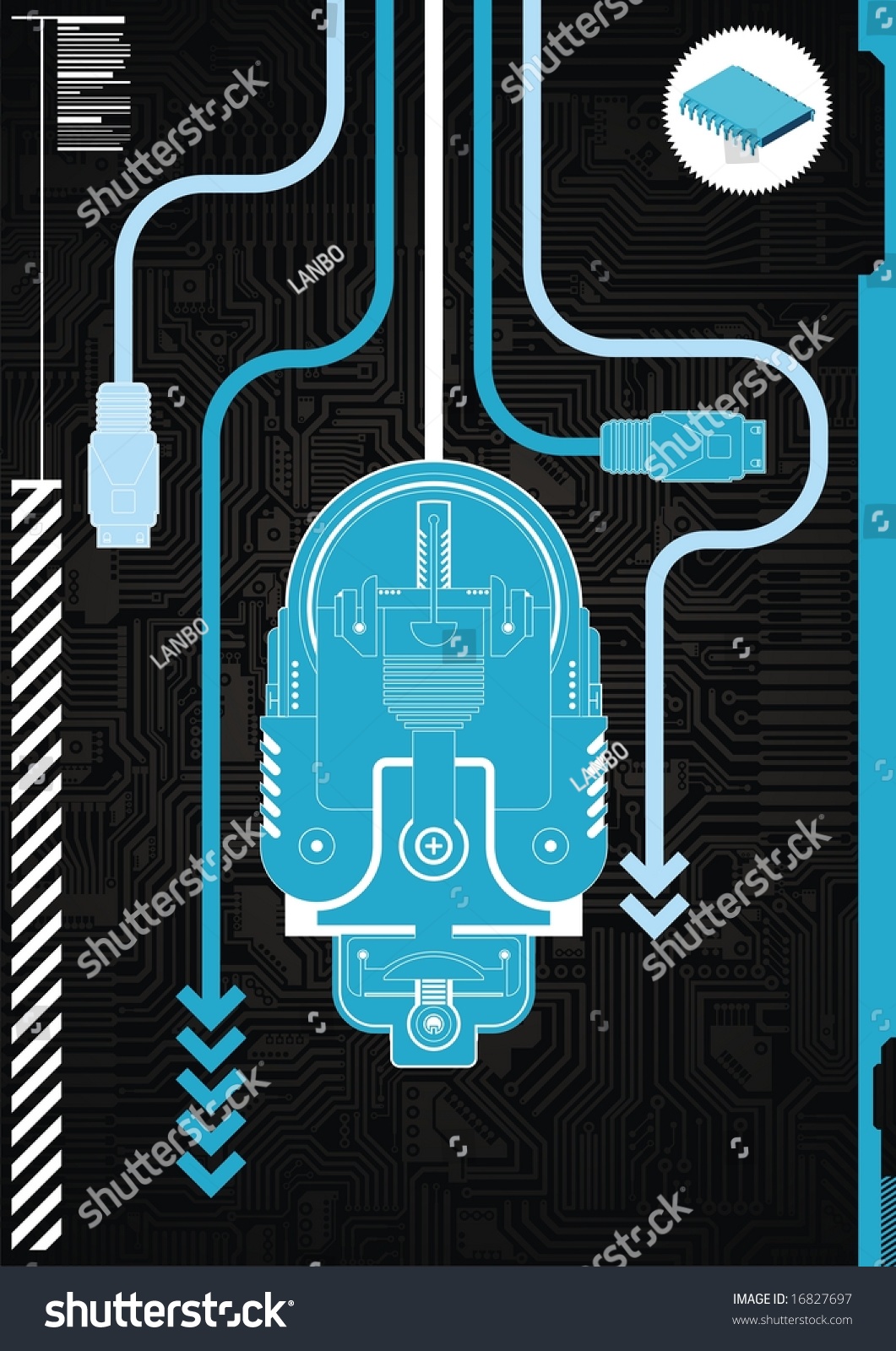 Funky Design Template Digital Age: vetor stock (livre de direitos ...