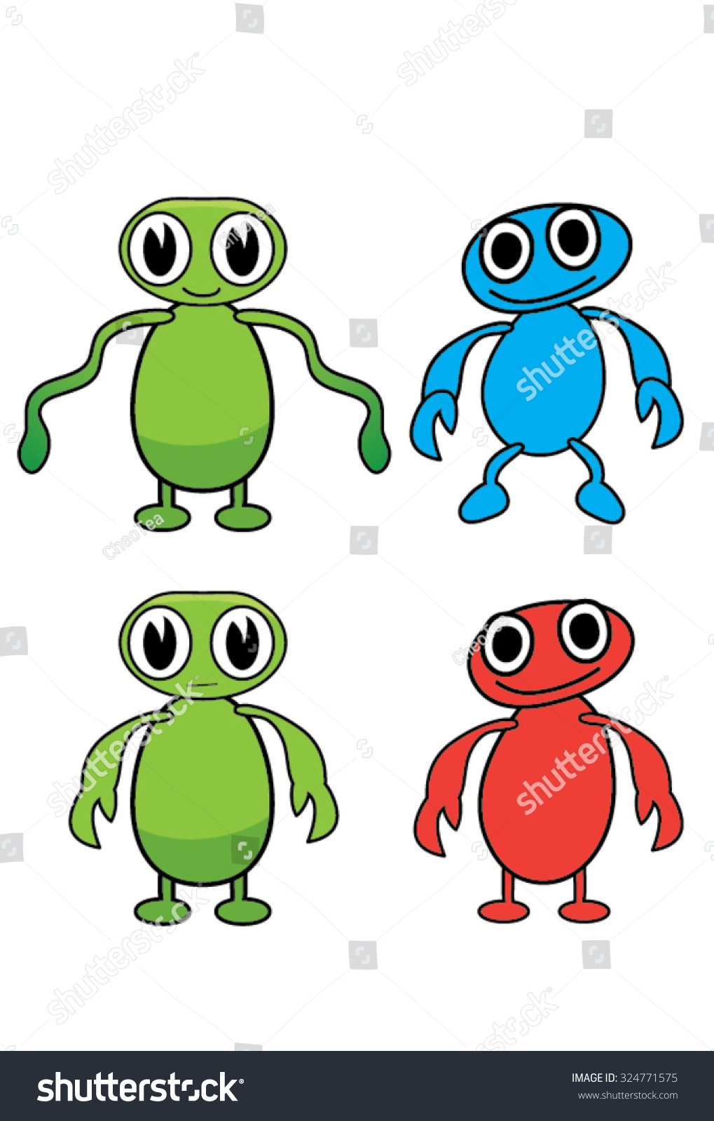 Funky Funny Aliens Stock Vector (Royalty Free) 324771575 | Shutterstock