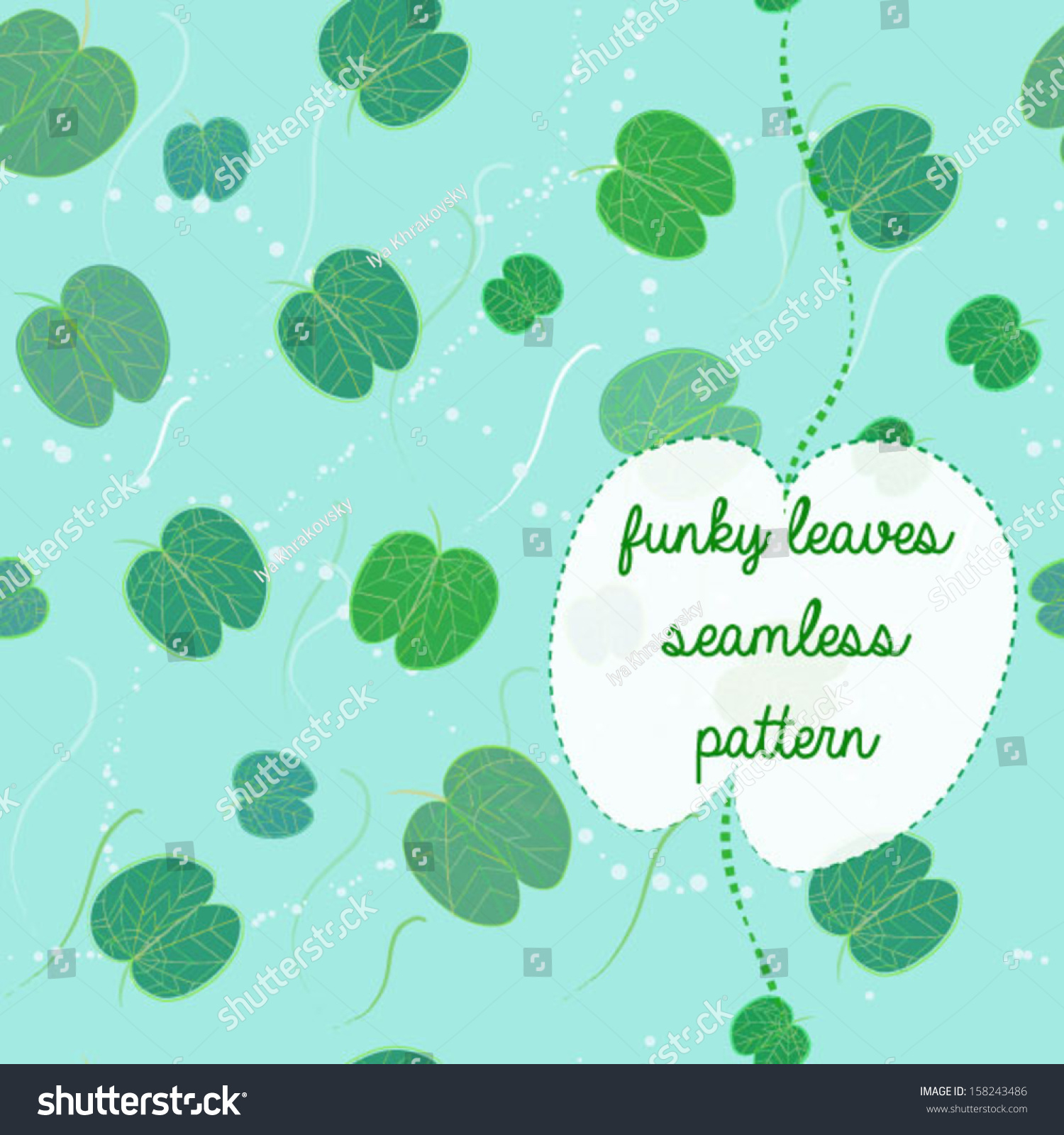 Funky Leaves Seamless Background Stock Vector (Royalty Free) 158243486