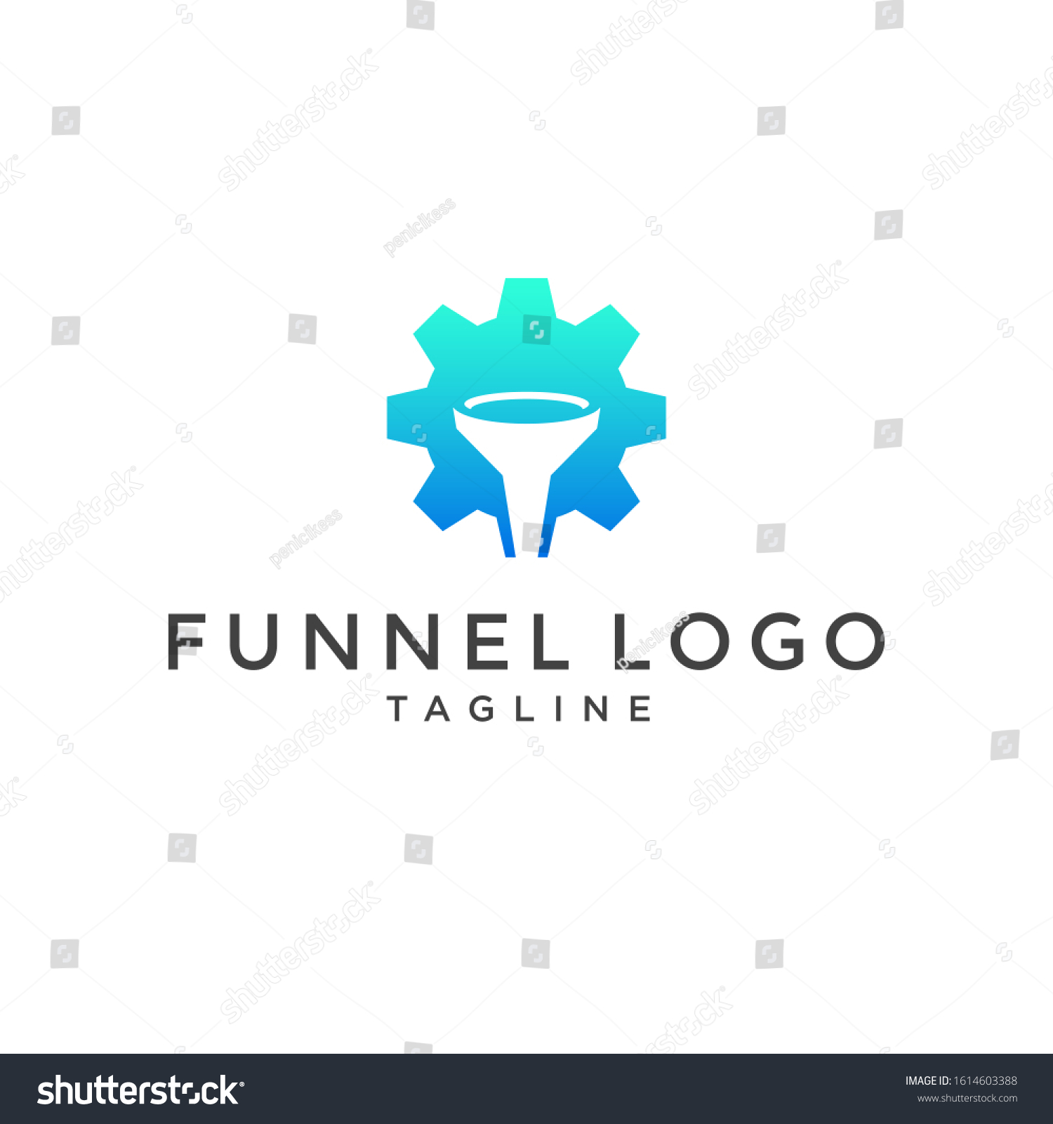 Funnel Gear Logo Design Vector Stock Vector (Royalty Free) 1614603388 ...