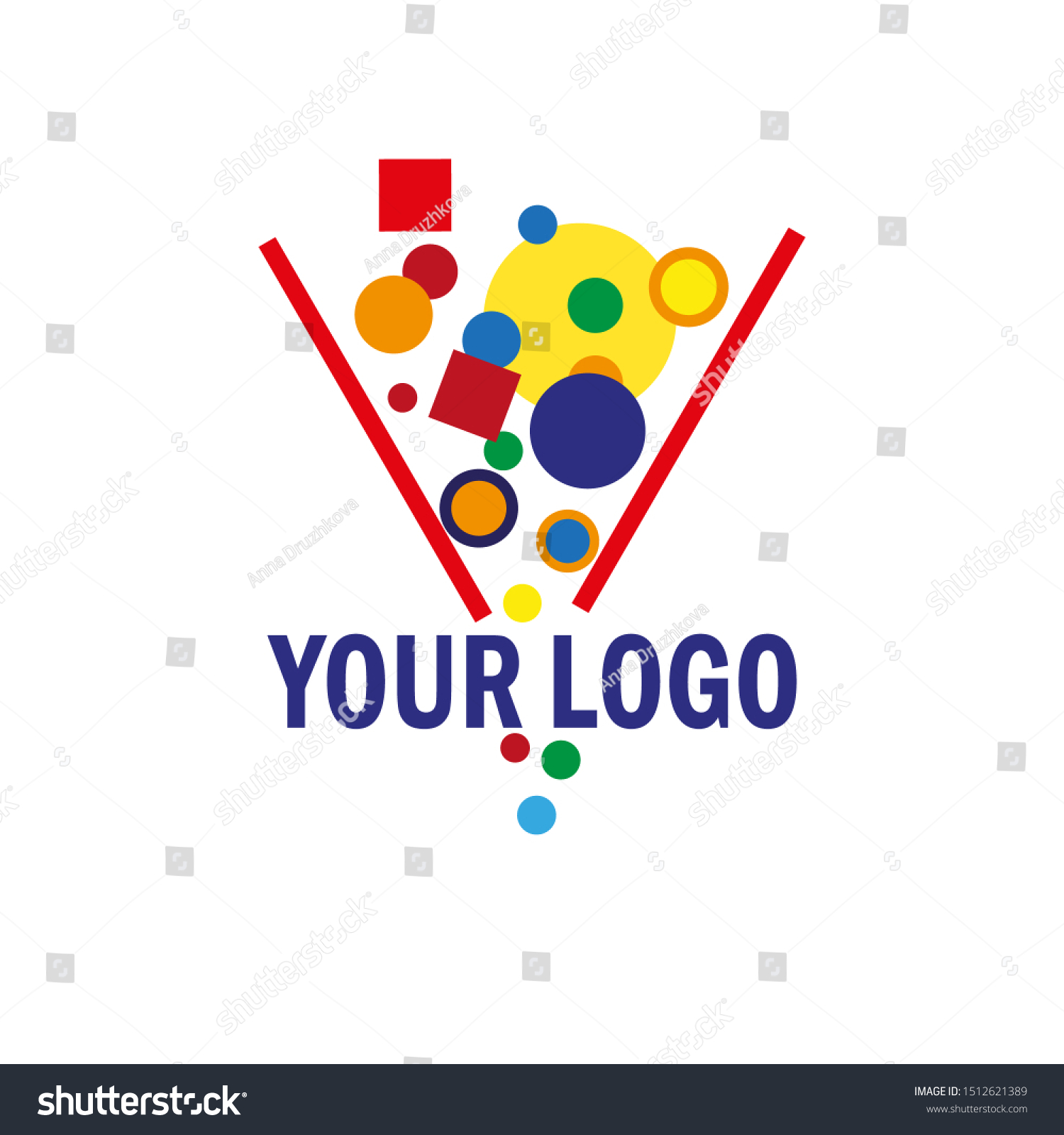 Funnel Logo Template Vector Geometric Style: vector de stock (libre de ...