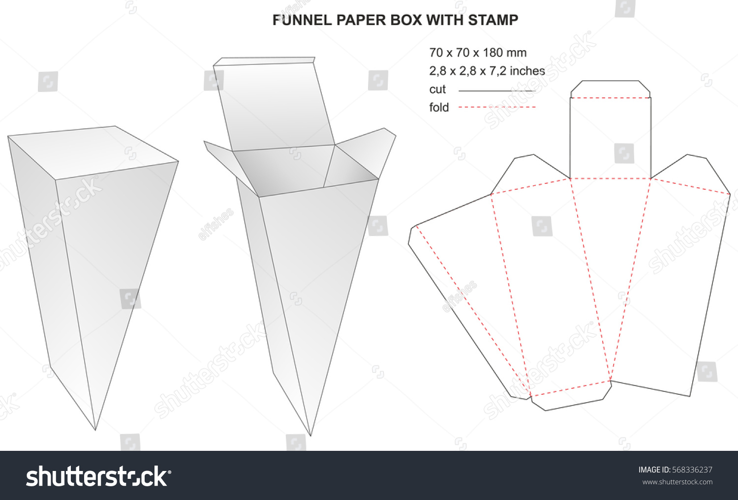 Funnel Paper Box Stamp Stock Vector (Royalty Free) 568336237