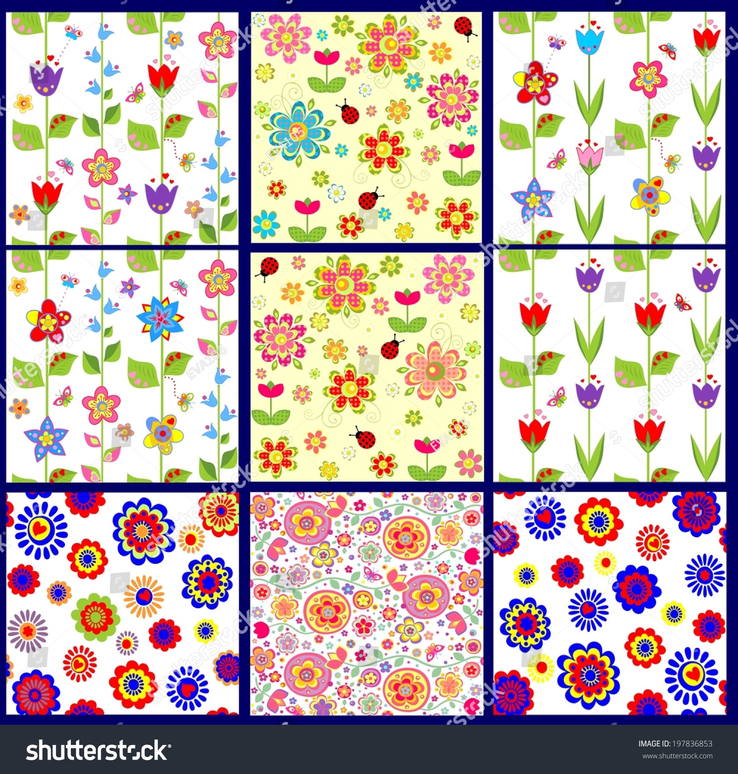 Funny Abstract Floral Wallpapers Stock Vector (Royalty Free) 197836853