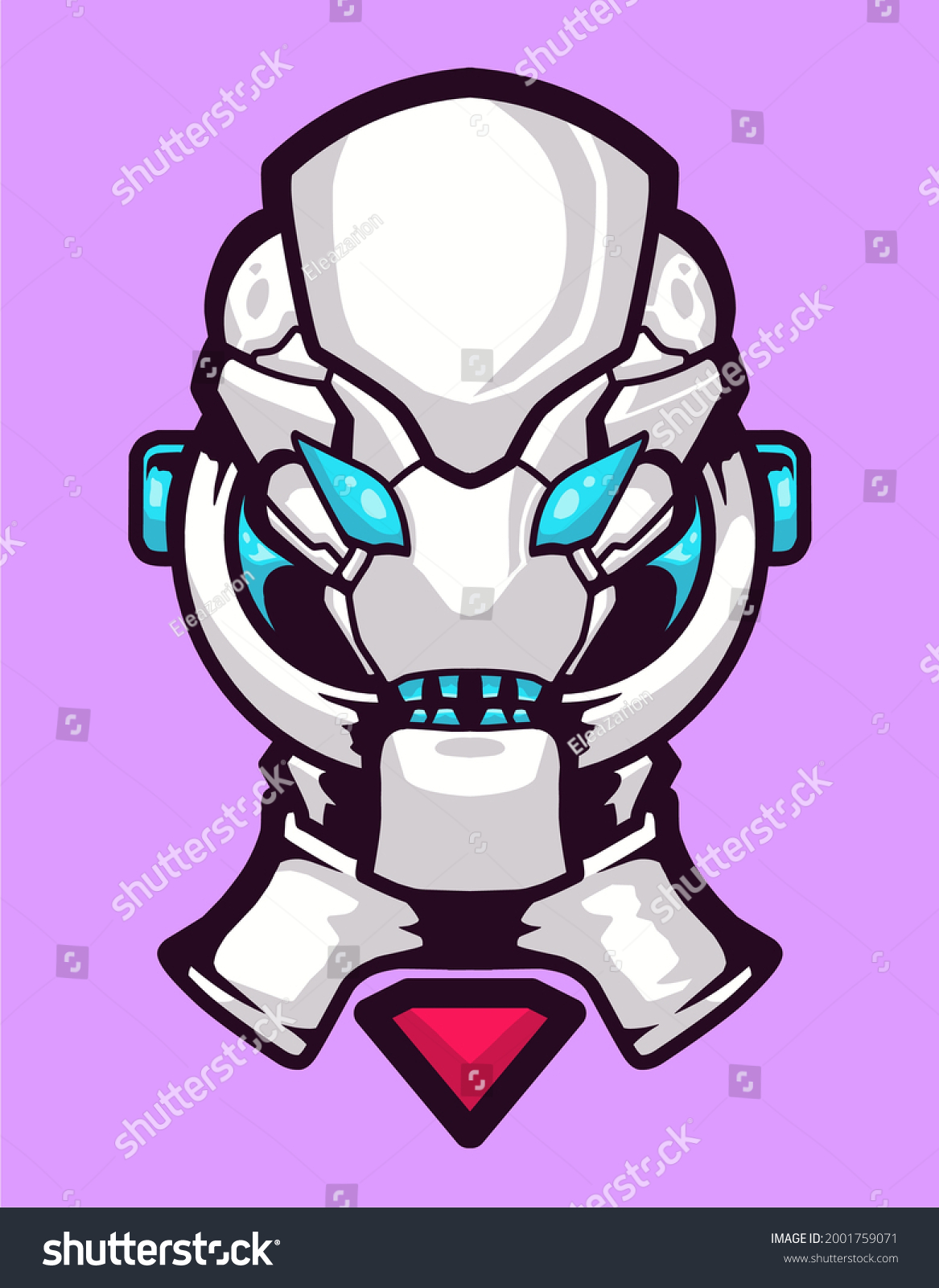 Funny Alien Pinned Head Vector Stock Vector (Royalty Free) 2001759071 ...