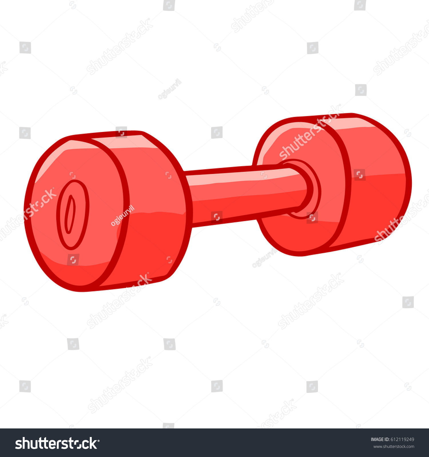 Funny Cute Red Dumbbell Vector Stock Vector (Royalty Free) 612119249