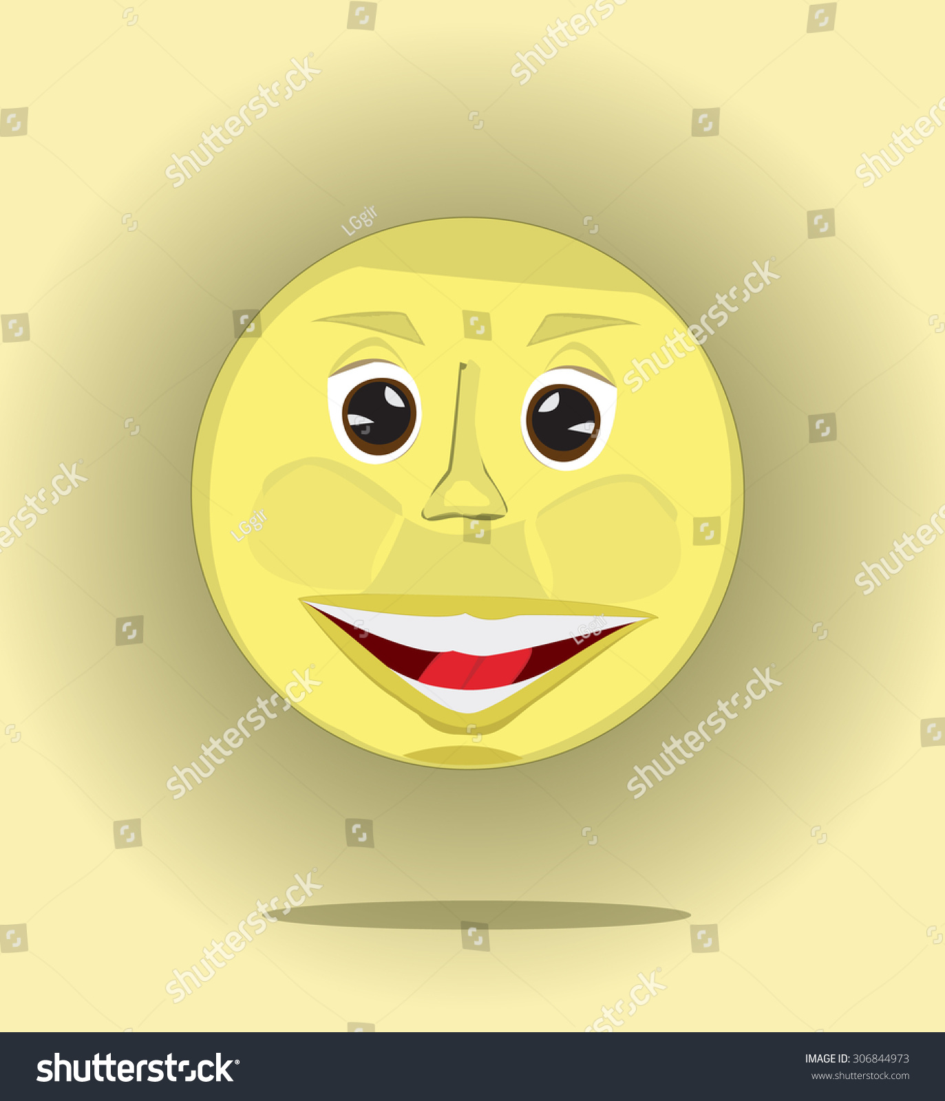 Funny Cute Smile Stock Vector (Royalty Free) 306844973