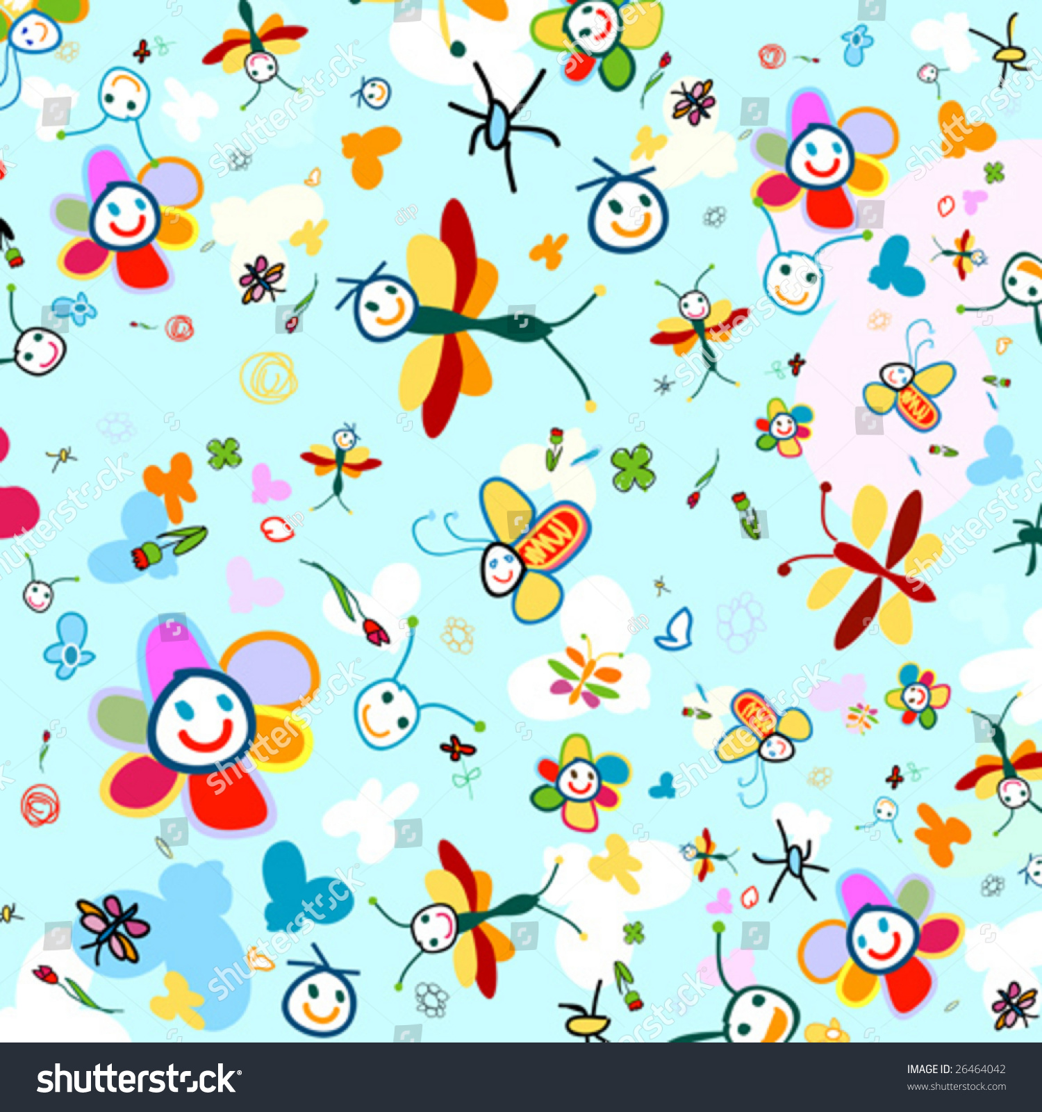Funny Background Kids Stock Vector 26464042 - Shutterstock