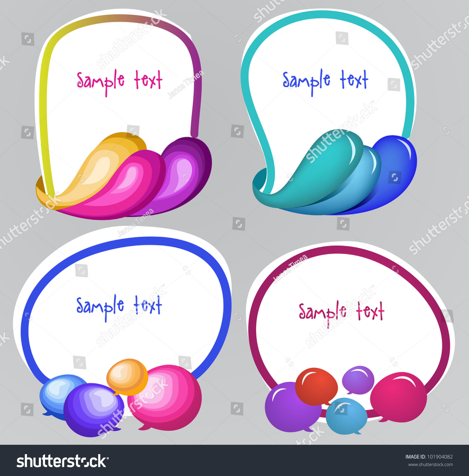 Funny Banner Set Vector Illustration Stock Vector (Royalty Free ...