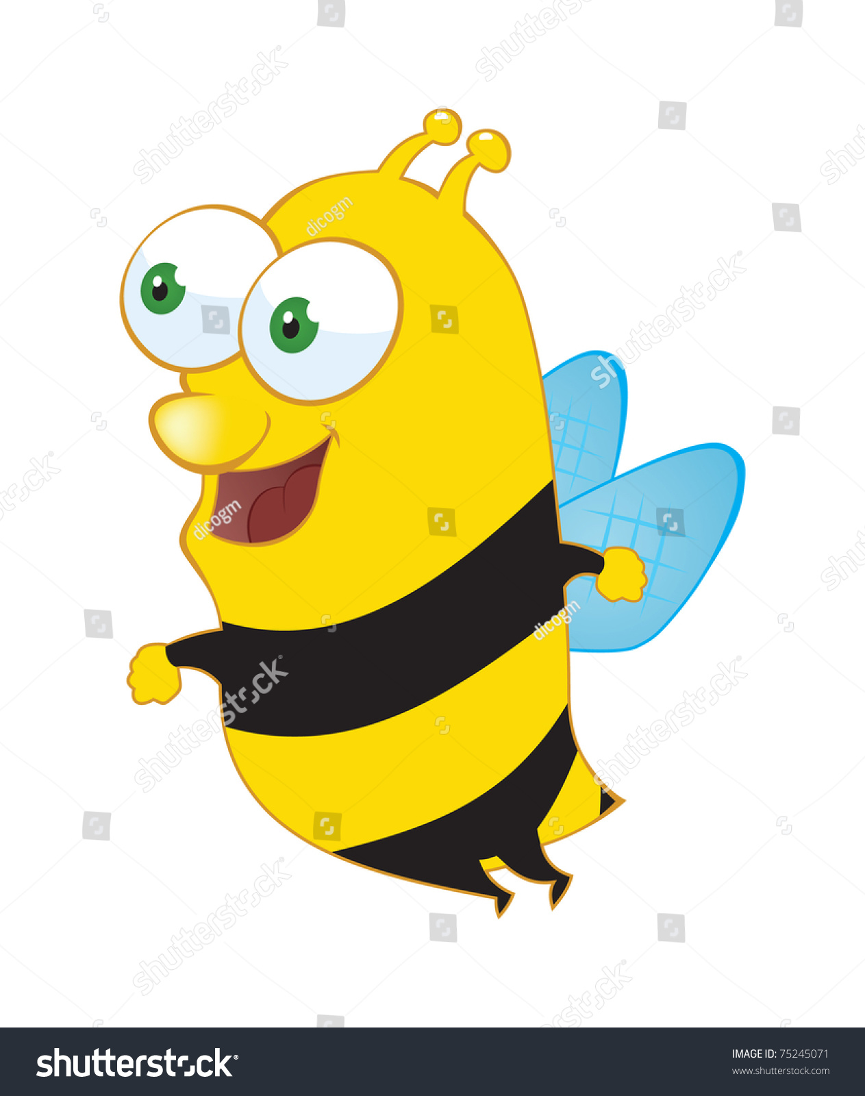 Funny Bee Cartoon Stock Vector (Royalty Free) 75245071 | Shutterstock