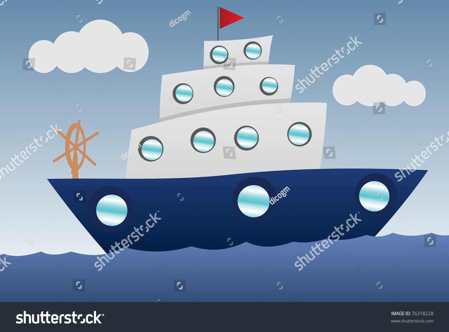 Funny Boat Cartoon Stock Vector (Royalty Free) 76318228 | Shutterstock
