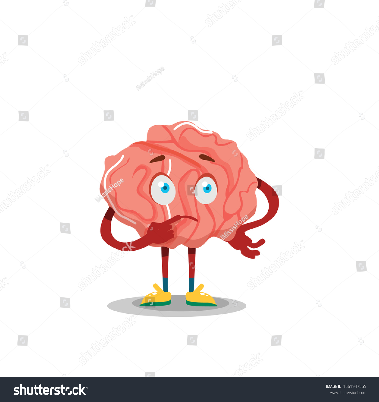 Funny Brain Character Vector Illustration Stock Vector (Royalty Free ...