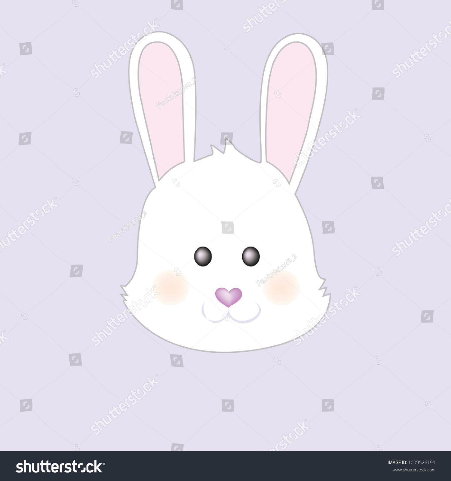 Funny Bunny Face Vector Illustration Stock Vector (Royalty Free ...