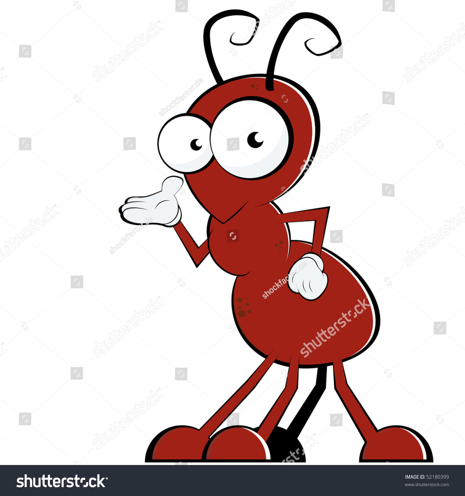Funny Cartoon Ant Stock Vector 52180399 - Shutterstock