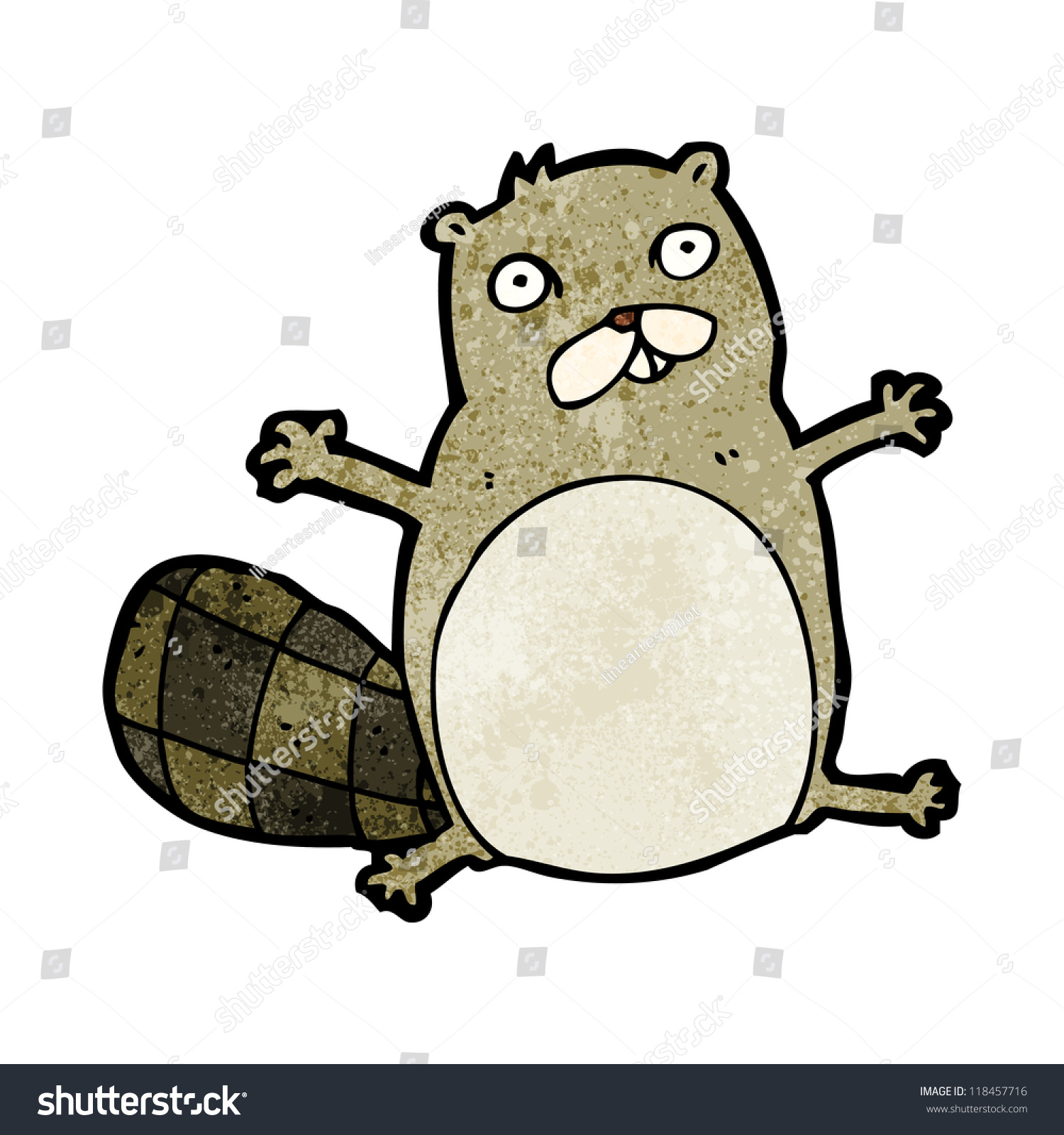 Funny Cartoon Beaver Stock Vector (Royalty Free) 118457716 | Shutterstock